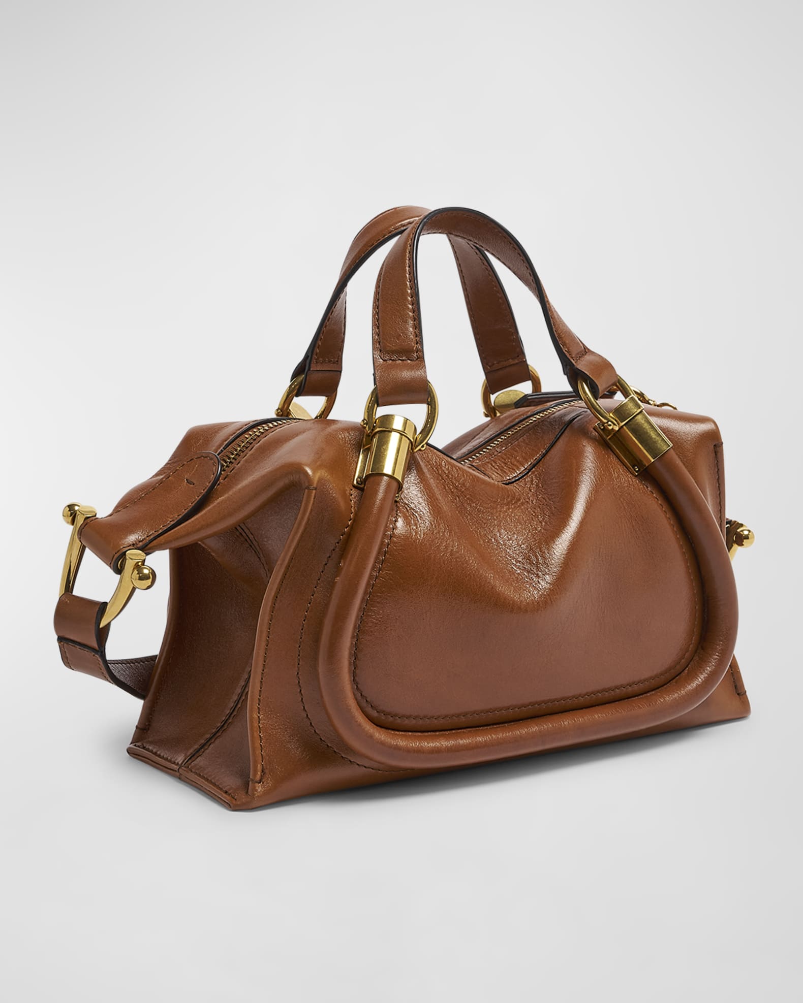 Chloe Paraty 24 Medium Bag in Shiny Calfskin | Neiman Marcus