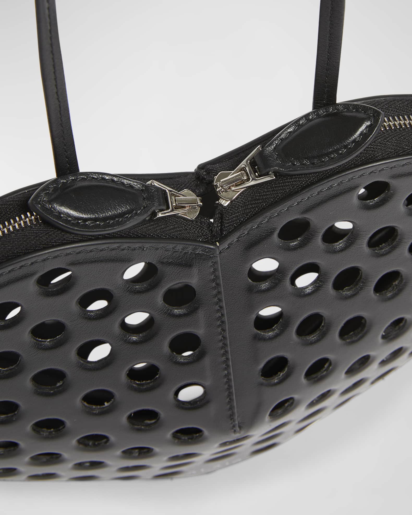 ALAIA Le Coeur Shoulder Perforated Bag in Leather | Neiman Marcus