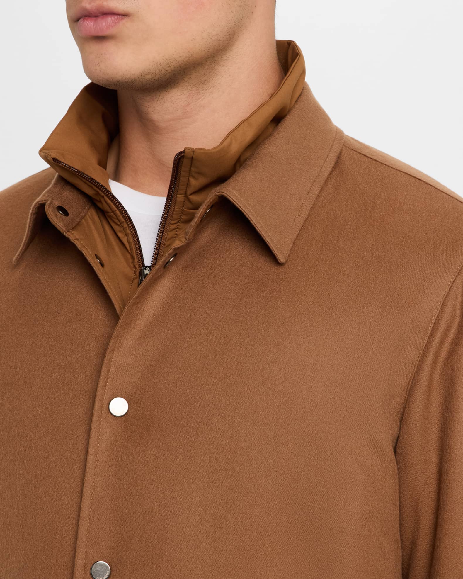 Colombo Men's Cashmere Overshirt with Bib | Neiman Marcus