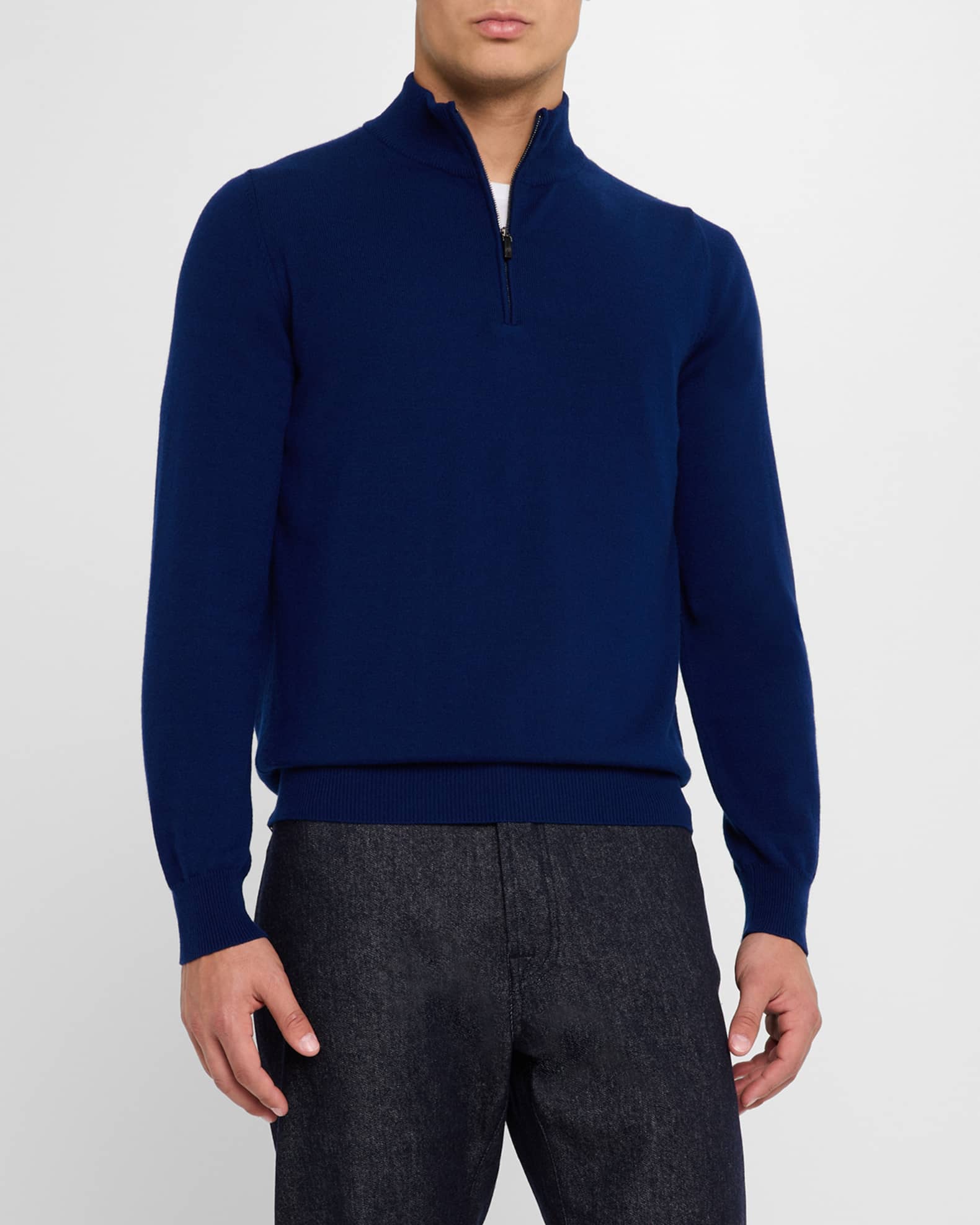 Colombo Men's Kid Cashmere Quarter-Zip Sweater | Neiman Marcus