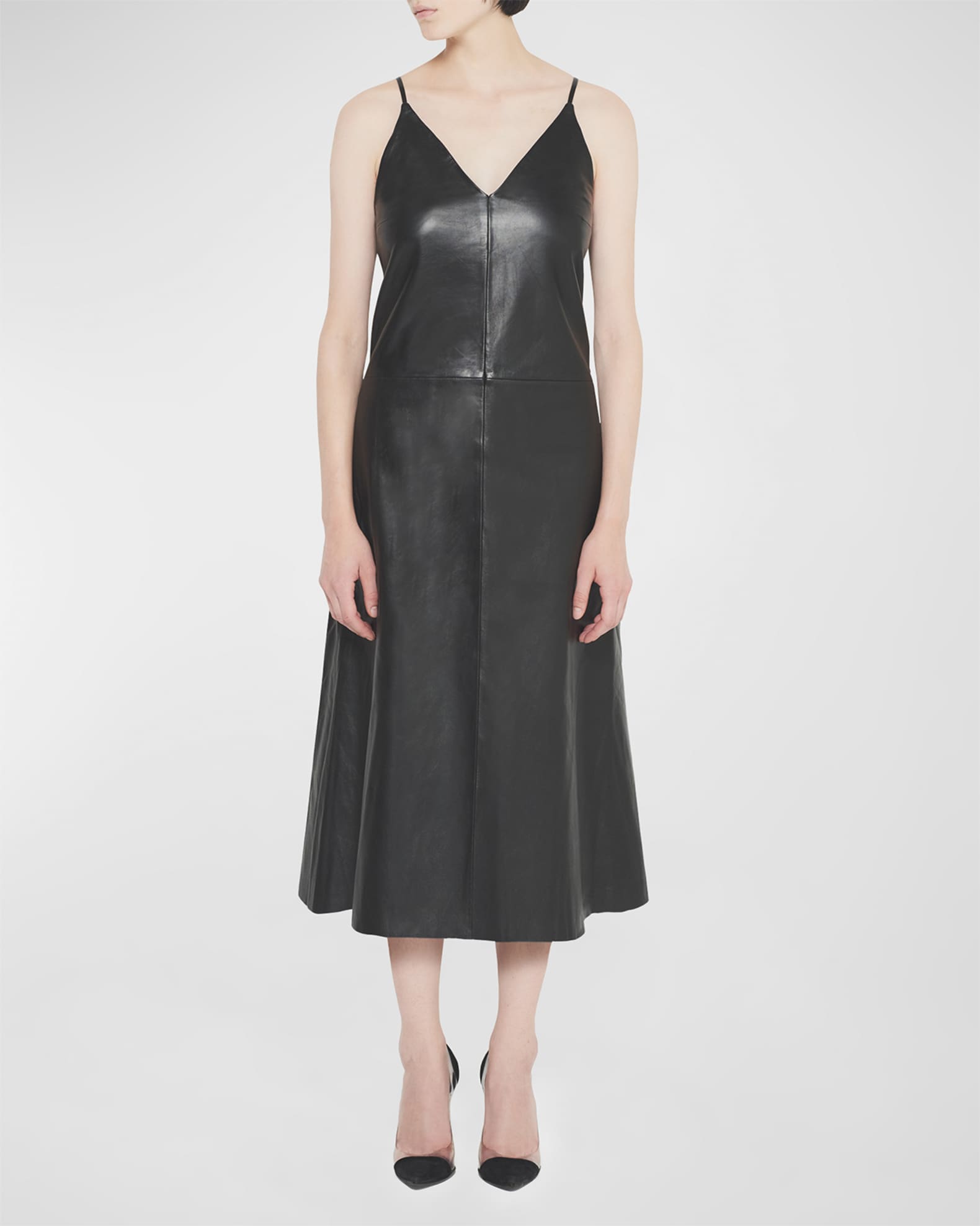 AS by DF Kat Upcycled Leather Slip Dress | Neiman Marcus
