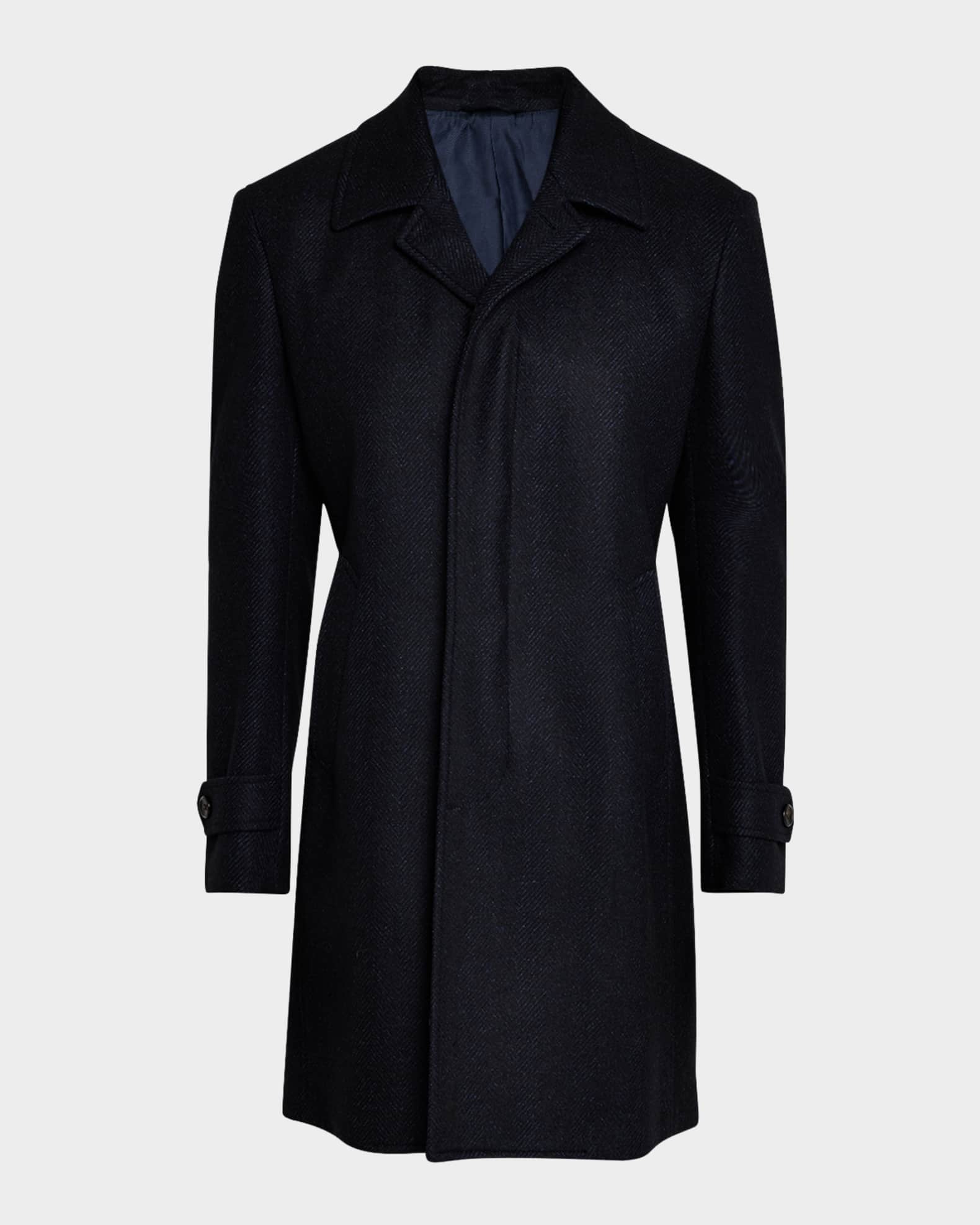 Neiman Marcus Men's Chevron Double-Face Overcoat | Neiman Marcus