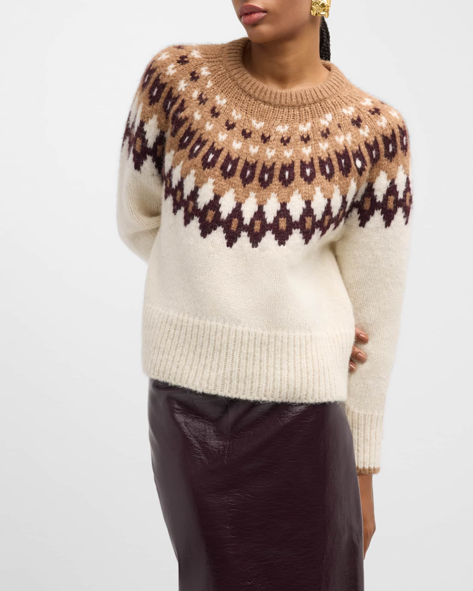 Veronica Beard Anne Fair Isle Pullover Sweater | Neiman Marcus
