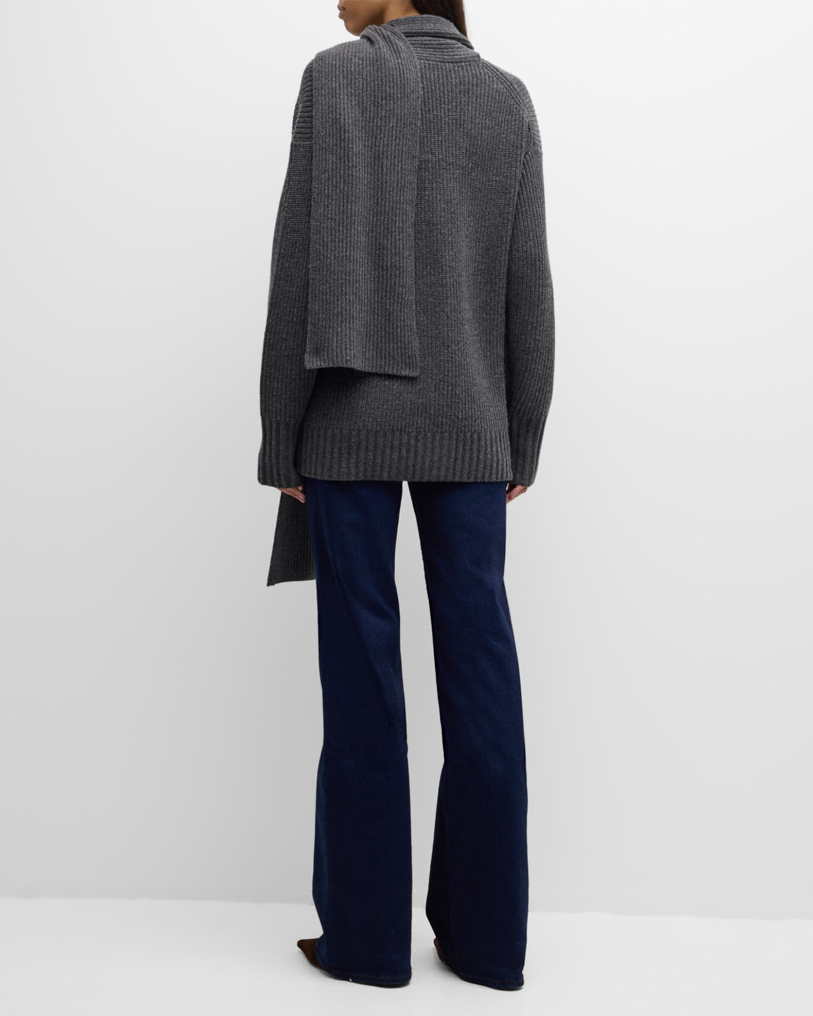 Veronica Beard Annalise Wool-Cashmere Scarf Cardigan | Neiman Marcus
