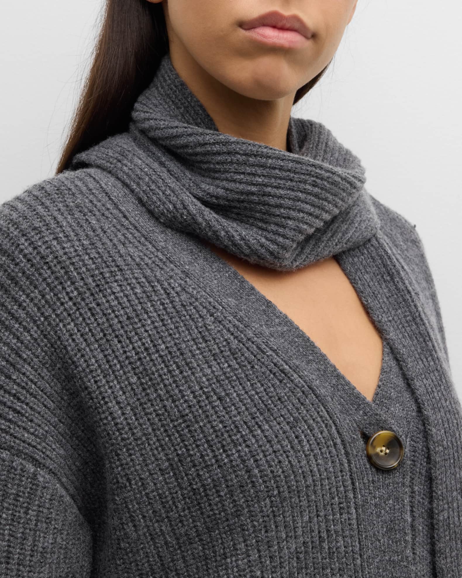 Veronica Beard Annalise Wool-Cashmere Scarf Cardigan | Neiman Marcus