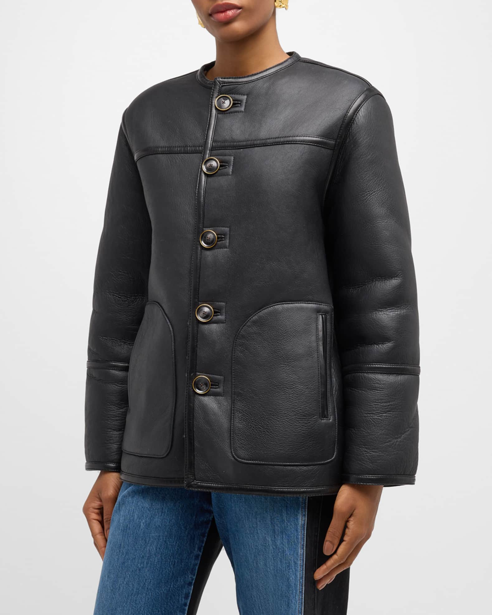 Veronica Beard Anya Reversible Shearling Coat | Neiman Marcus