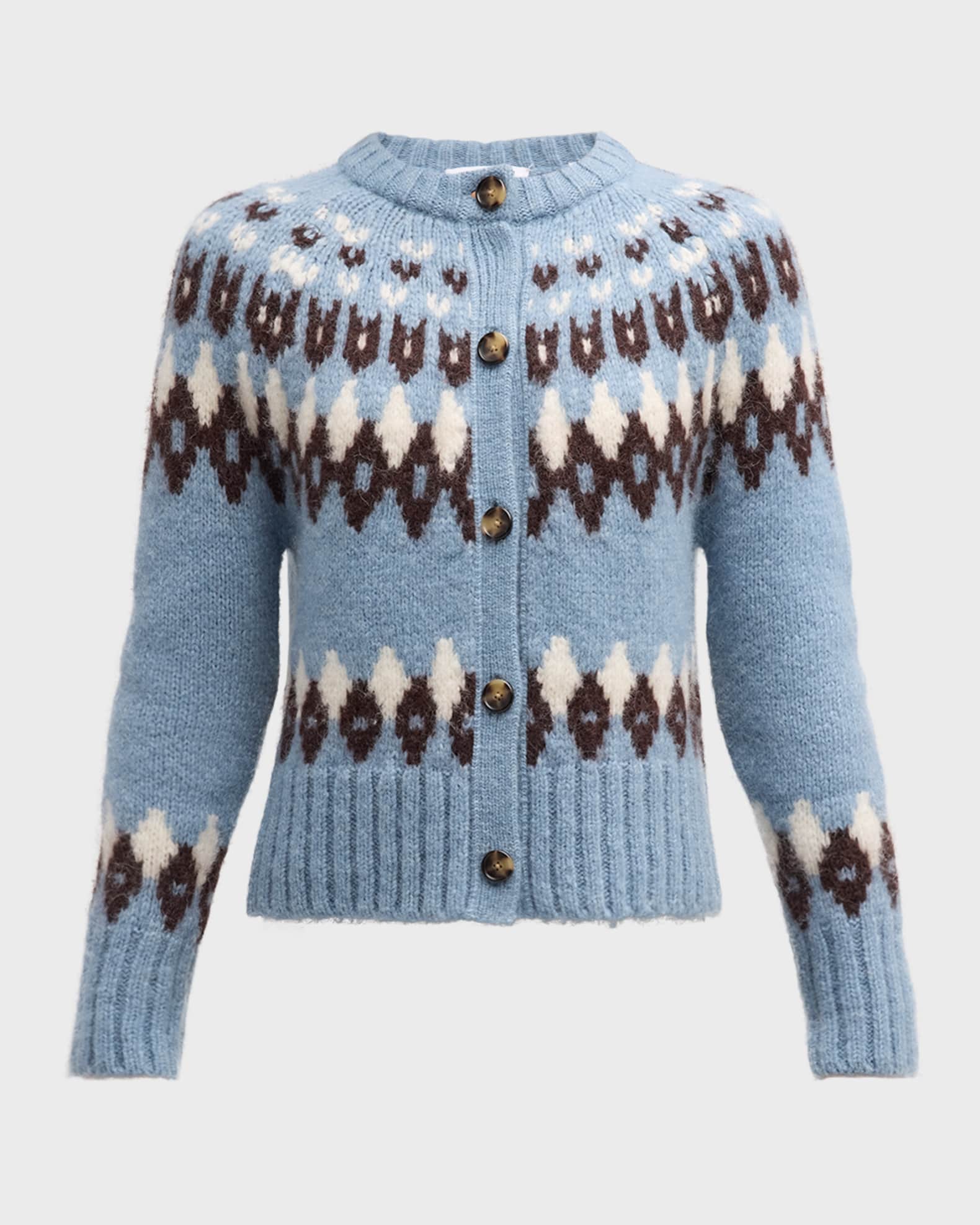 Veronica Beard Christina Fair Isle Cardigan | Neiman Marcus