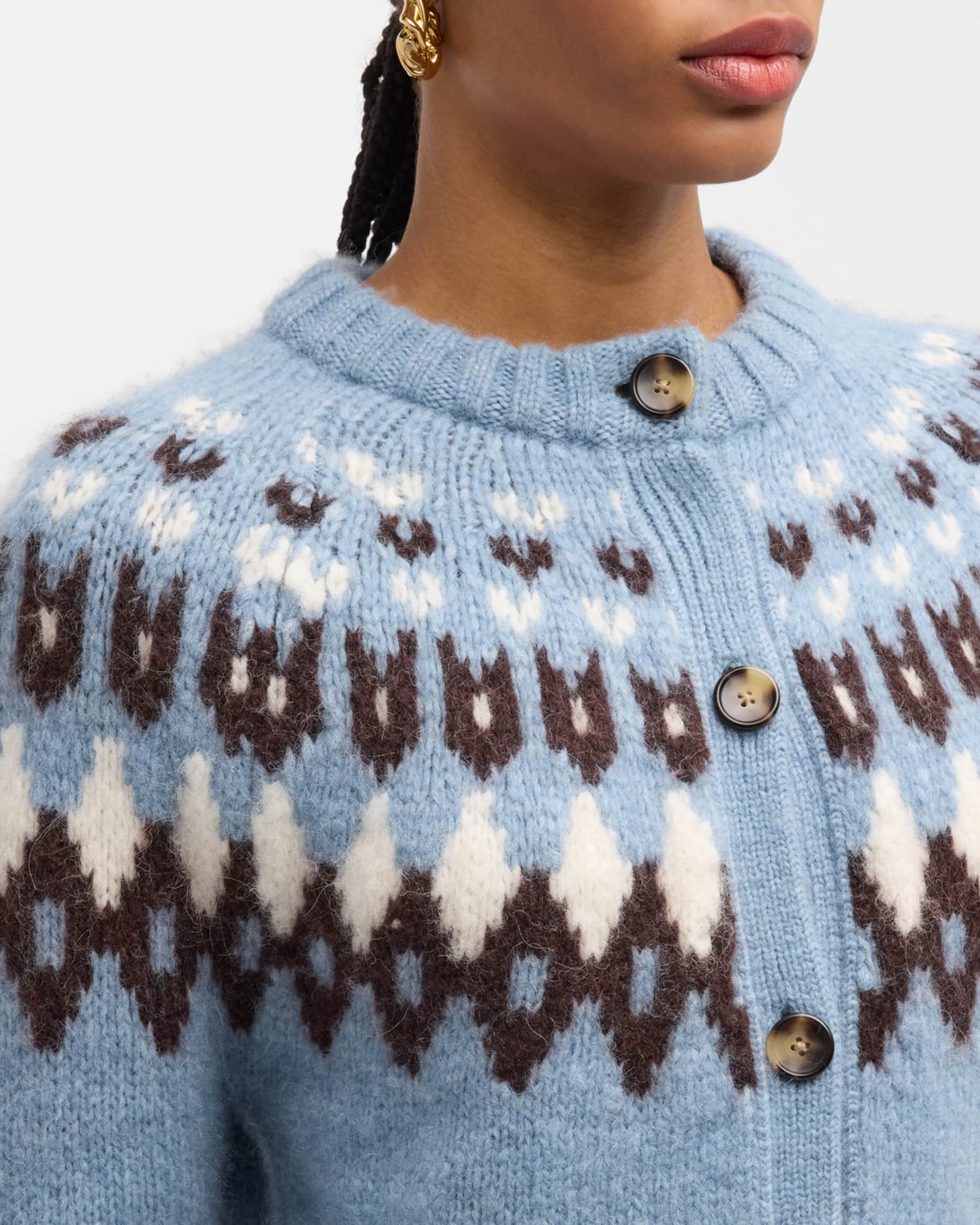 Veronica Beard Christina Fair Isle Cardigan | Neiman Marcus