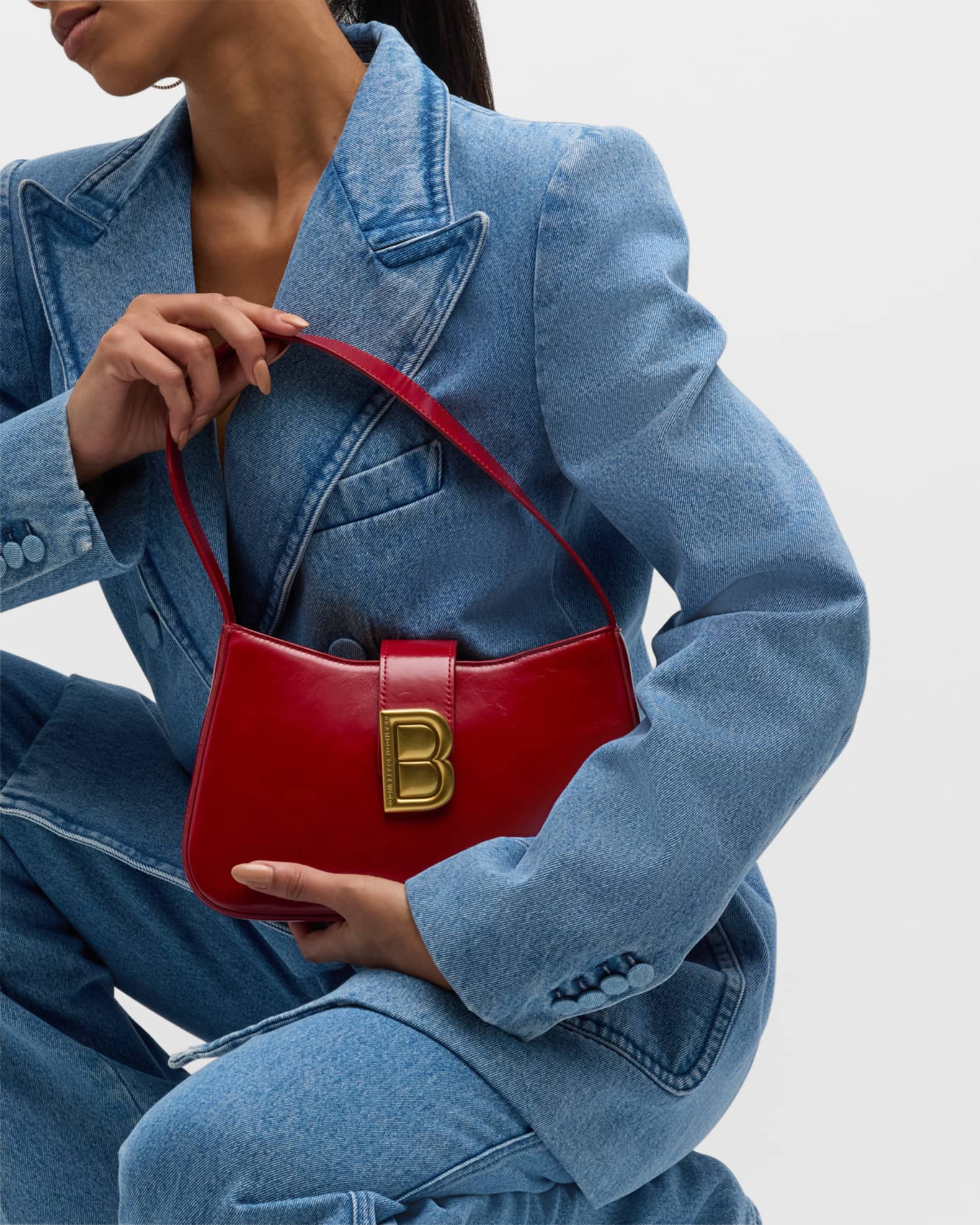 Brandon Blackwood Daphne Zip Leather Shoulder Bag | Neiman Marcus