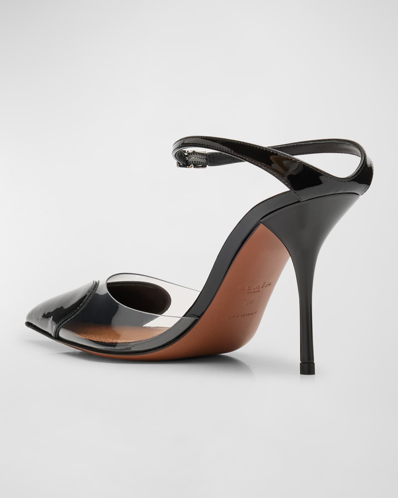 ALAIA Patent Heart-Toe Stiletto Pumps | Neiman Marcus