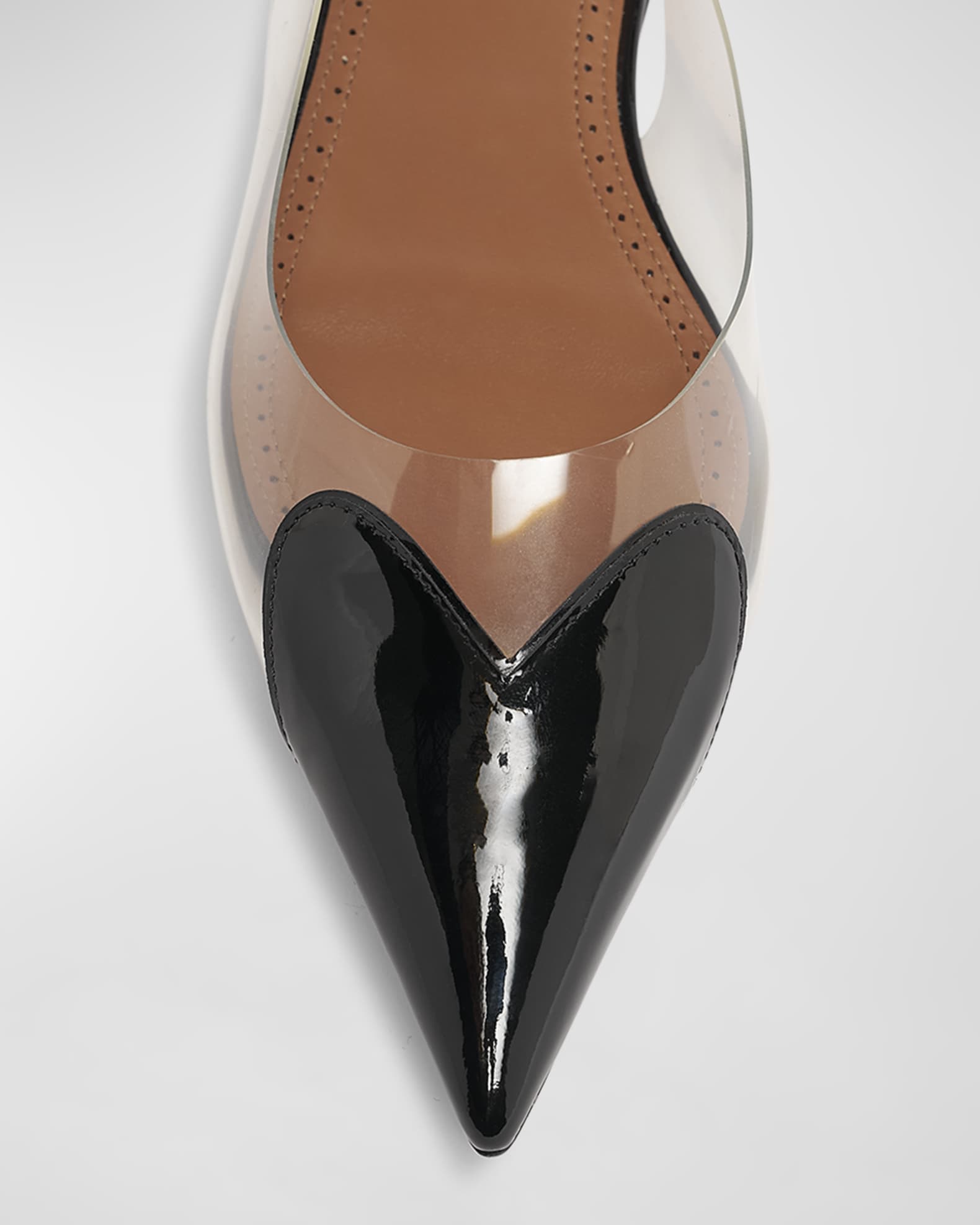ALAIA Coeur Heart Clear Slingback Ballerina Flats | Neiman Marcus
