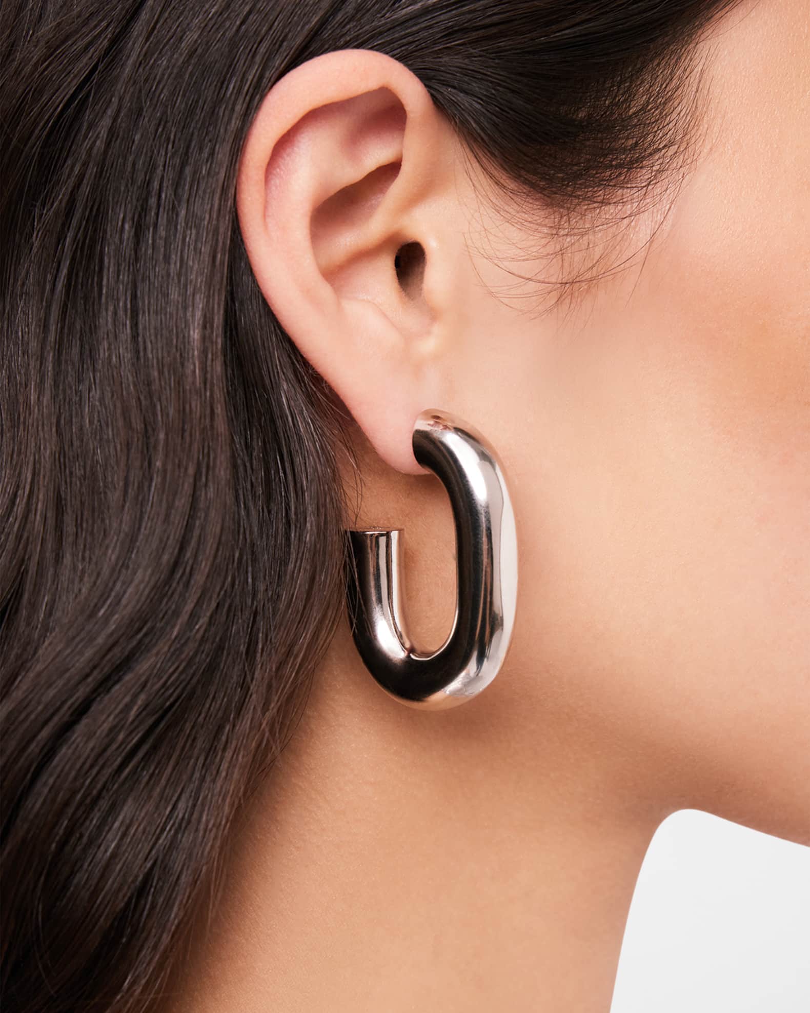 Rabanne XL Chain-Link Hoop Earrings | Neiman Marcus