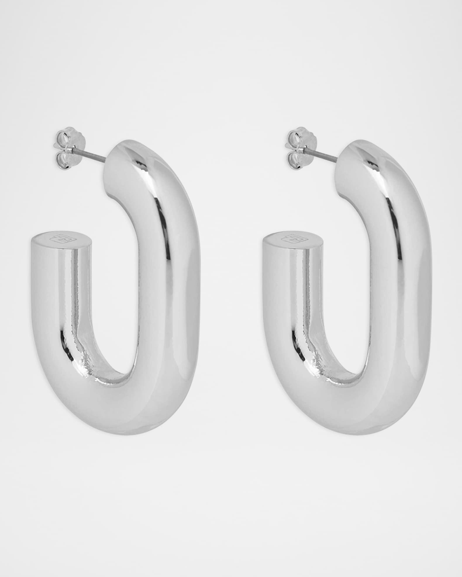 Rabanne XL Chain-Link Hoop Earrings | Neiman Marcus