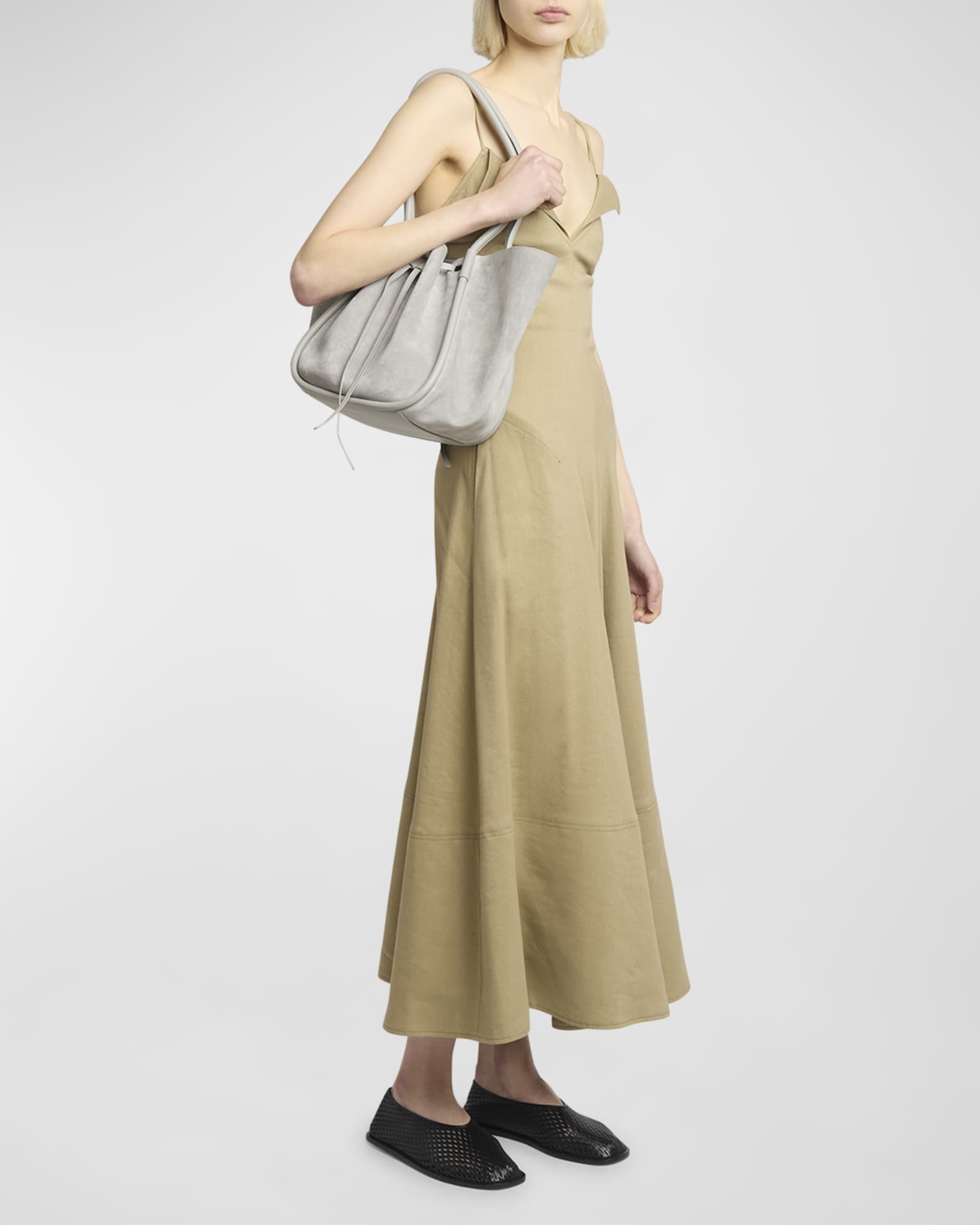 Proenza Schouler Large Drawstring Suede Tote Bag | Neiman Marcus