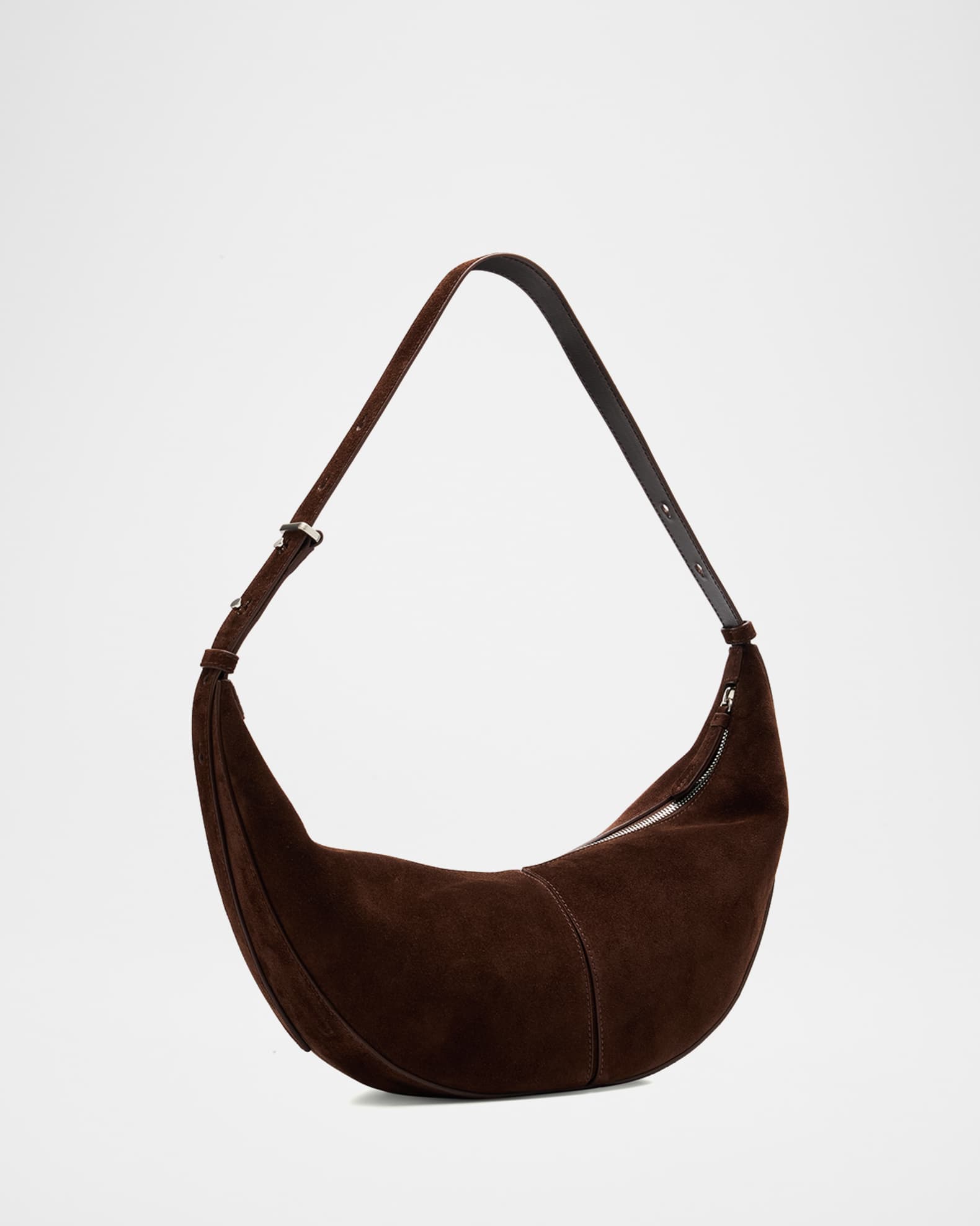 Proenza Schouler Slide Zip Suede Shoulder Bag | Neiman Marcus