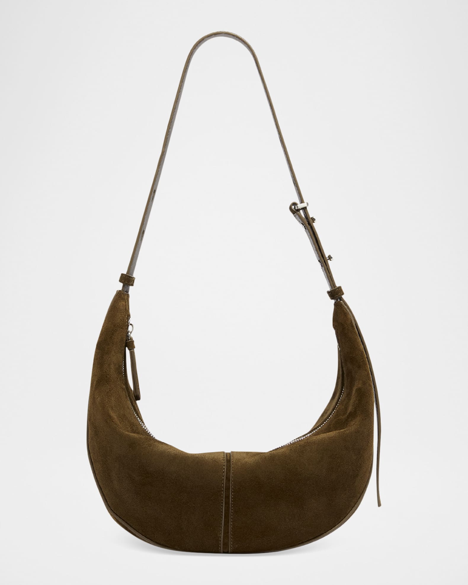 Proenza Schouler Slide Zip Suede Shoulder Bag | Neiman Marcus