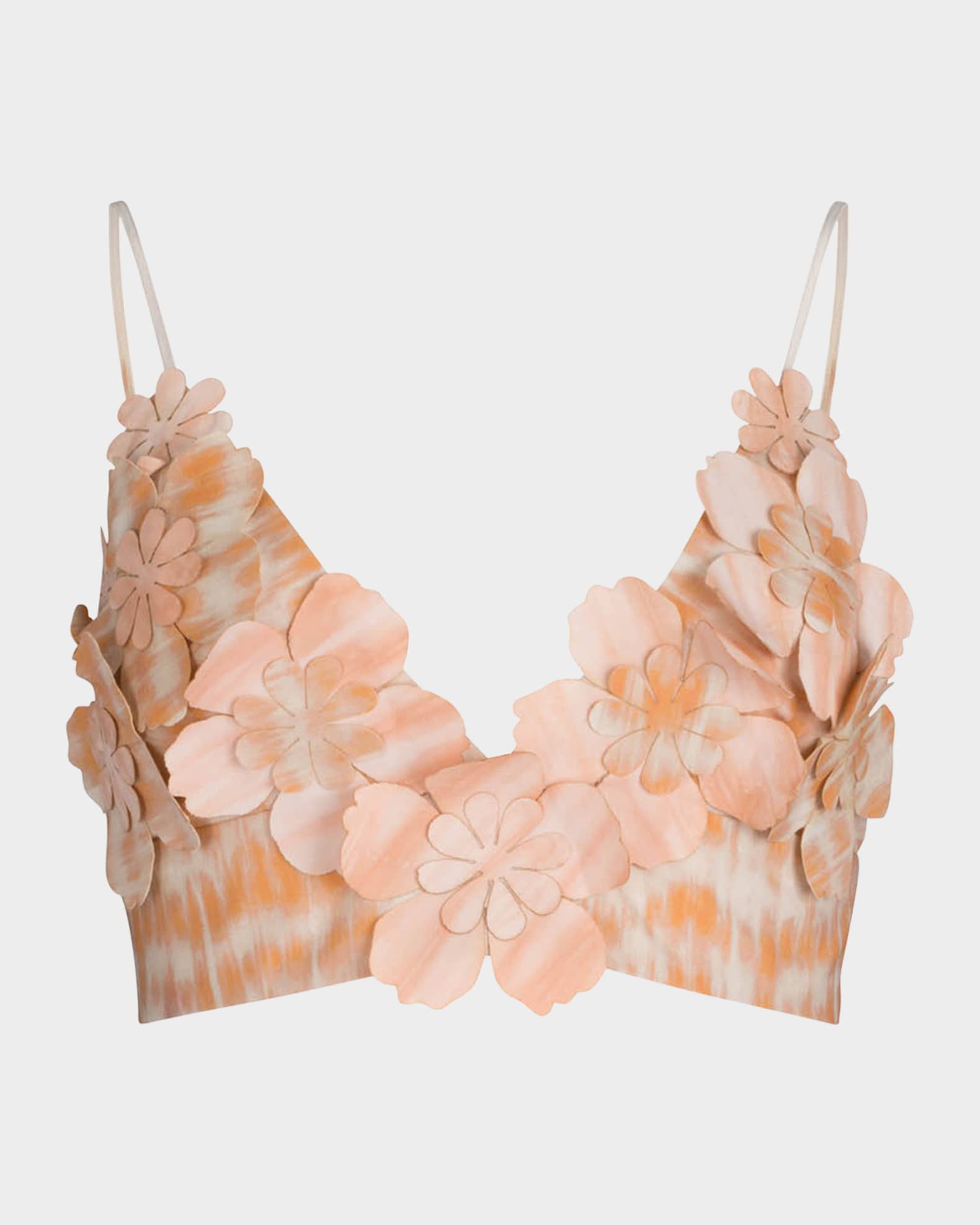 Silvia Tcherassi Ibbie Flower Tie-Dye Crop Top | Neiman Marcus