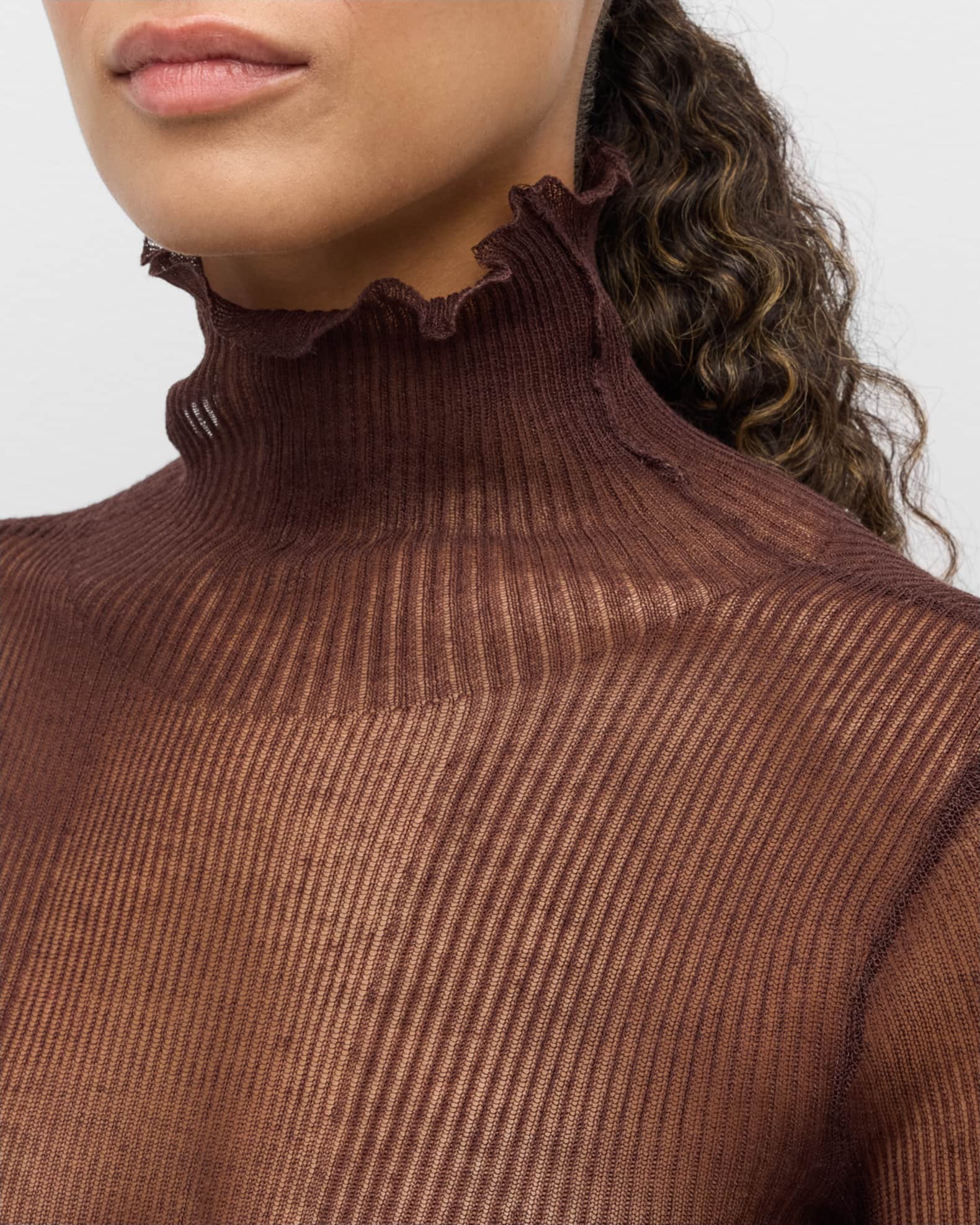 SER.O.YA Piper Ribbed Sheer Sweater | Neiman Marcus