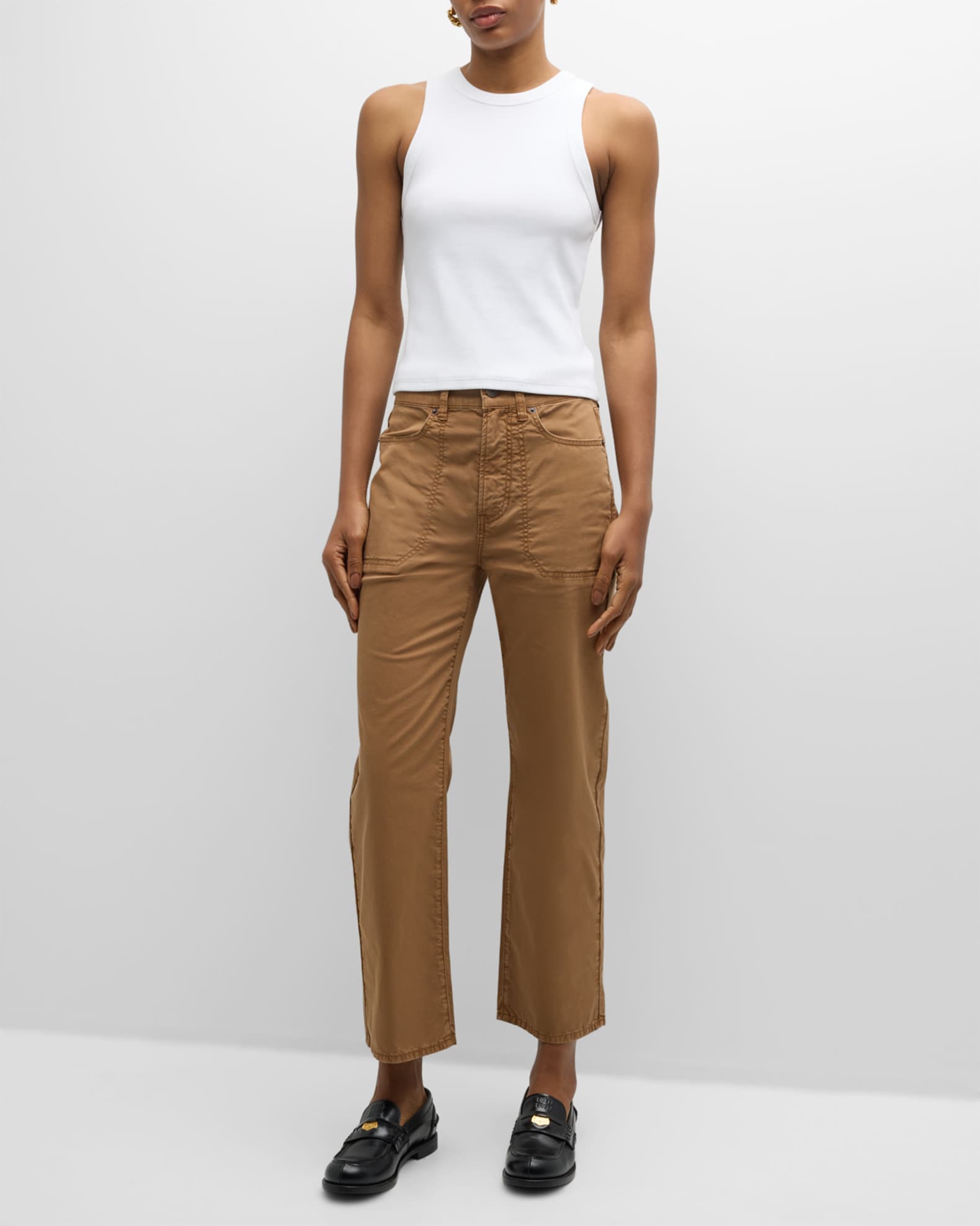 Veronica Beard Crosbie Cropped Wide-Leg Pants | Neiman Marcus