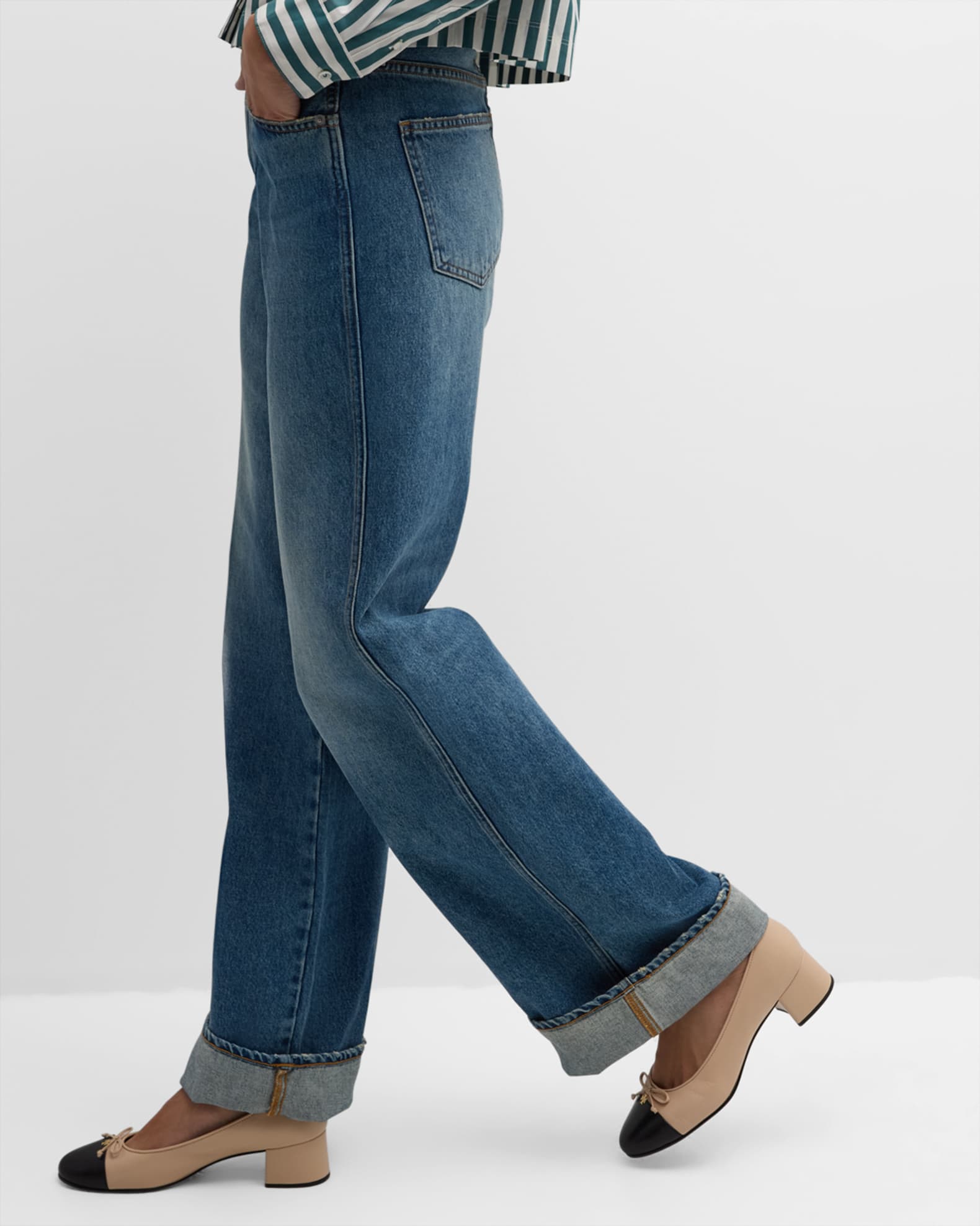 Veronica Beard Taylor High Rise Wide Leg Jeans Neiman Marcus