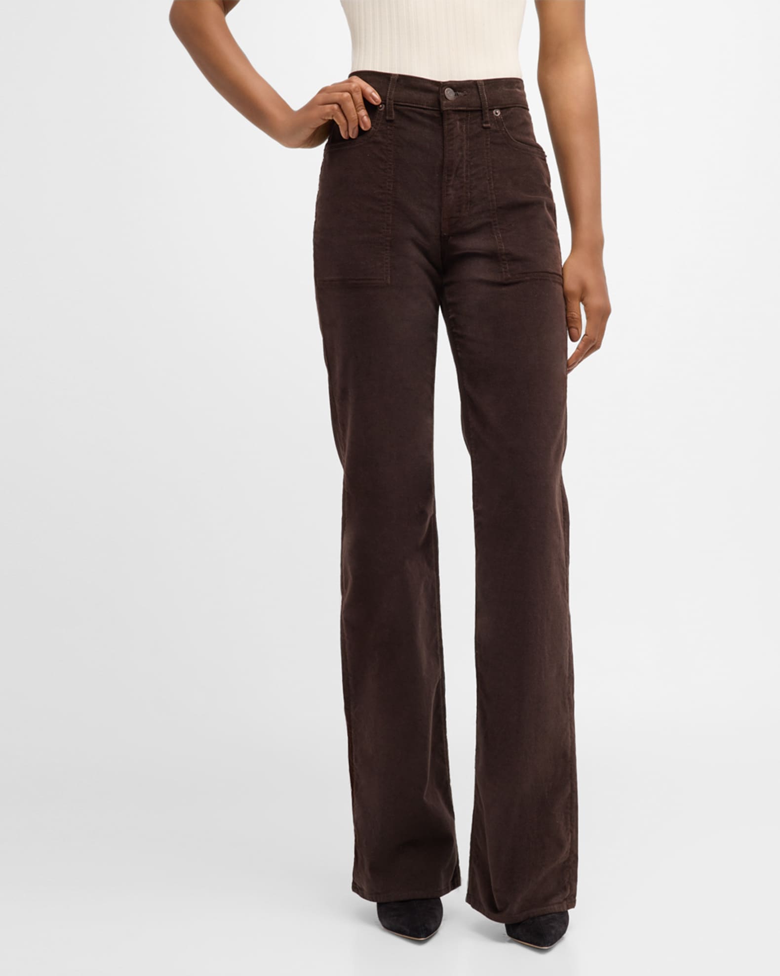 Veronica Beard Crosbie Wide-Leg Corduroy Jeans | Neiman Marcus