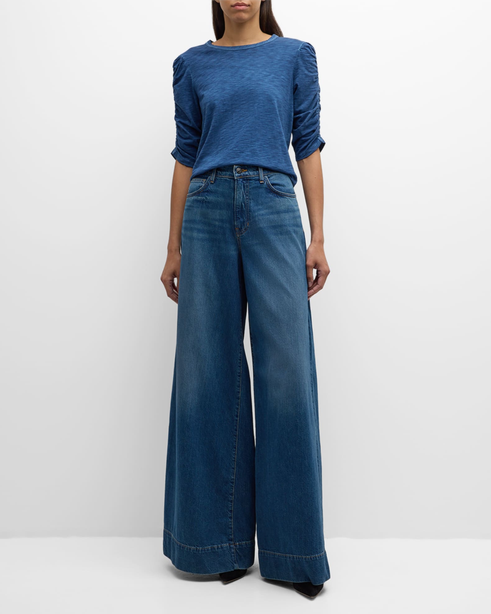 Veronica Beard Haizley Extra Wide-Leg Jeans | Neiman Marcus