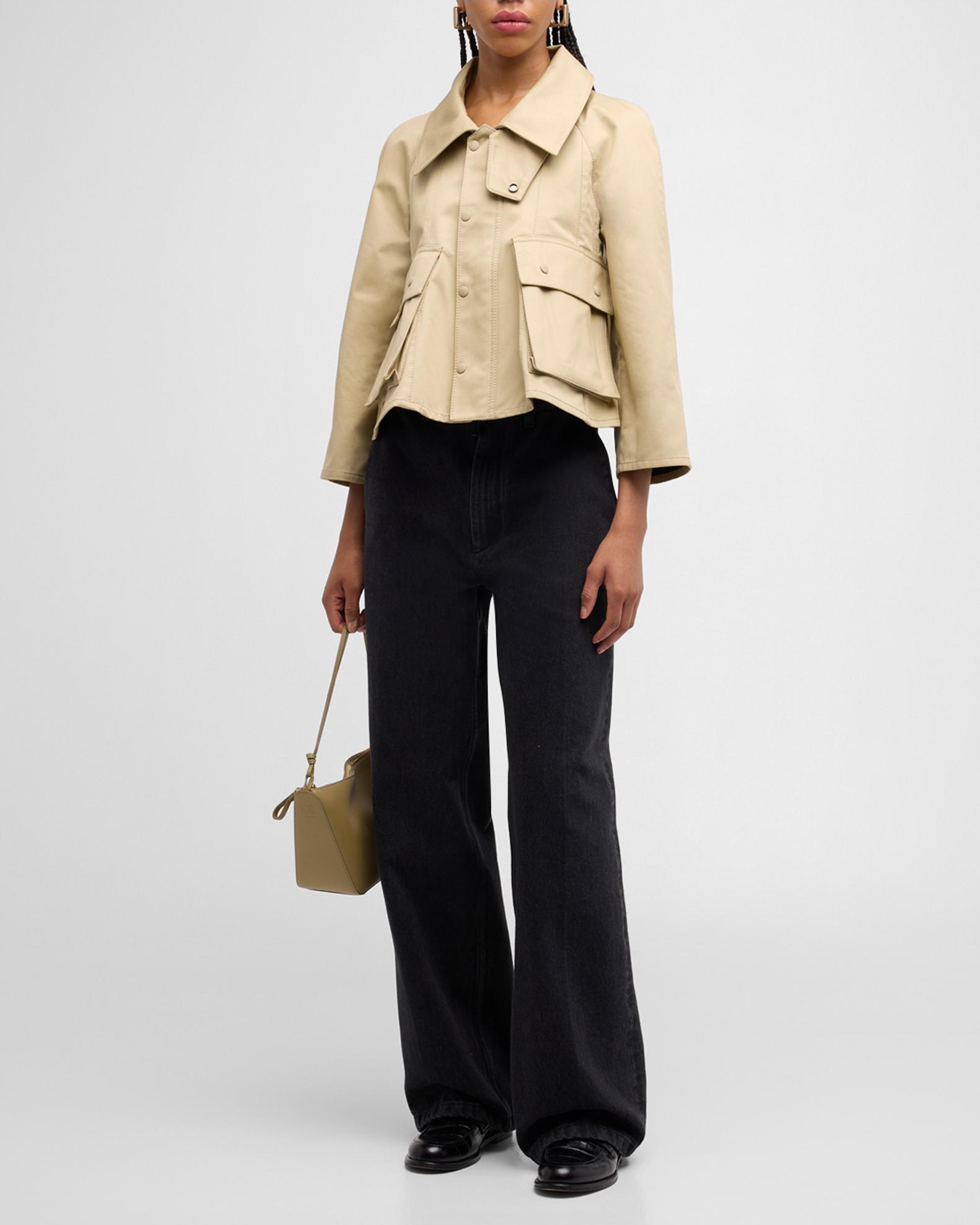 Loewe Cropped Trapeze Trench Jacket | Neiman Marcus