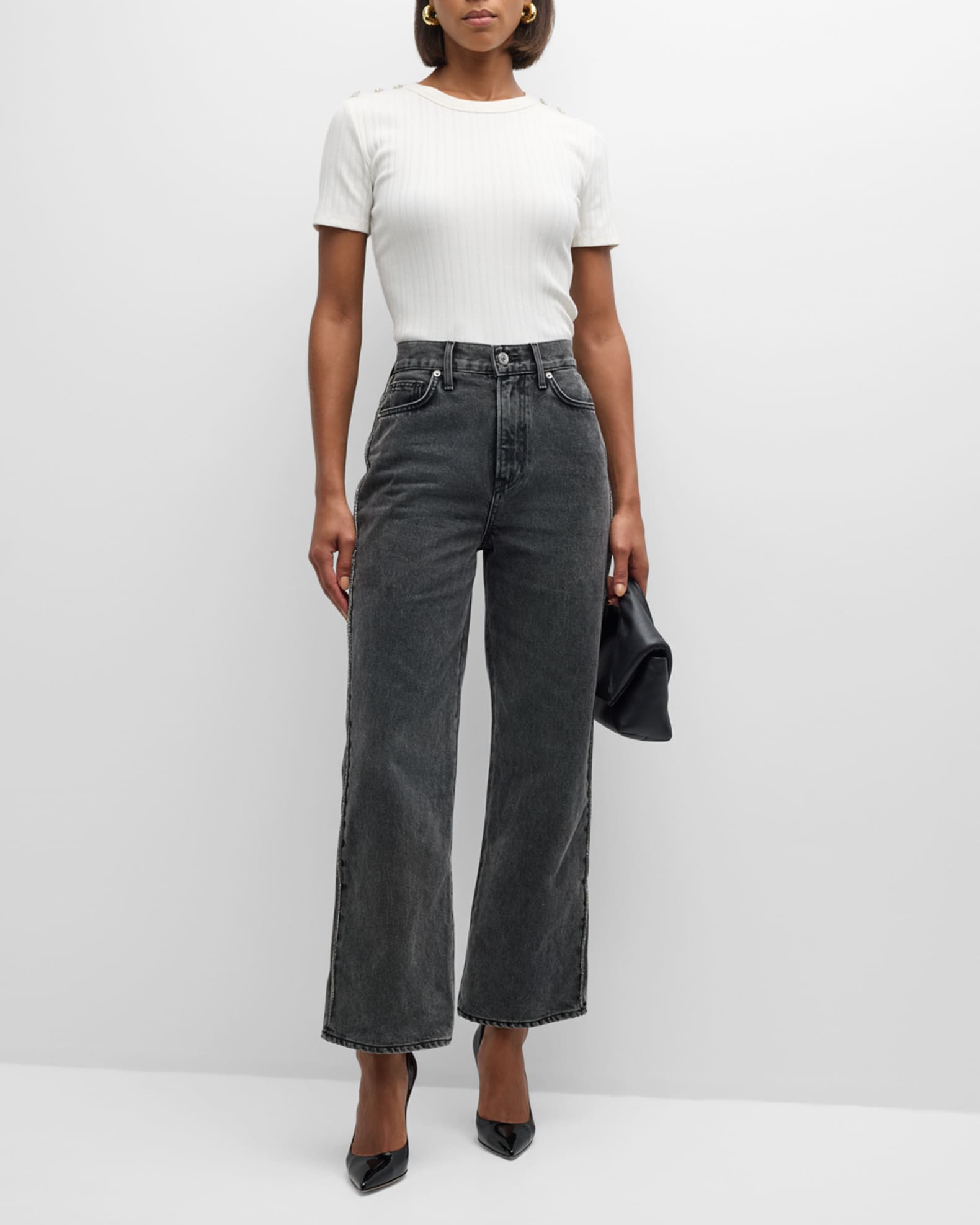 Veronica Beard Dylan High-Rise Straight Ankle Jeans | Neiman Marcus