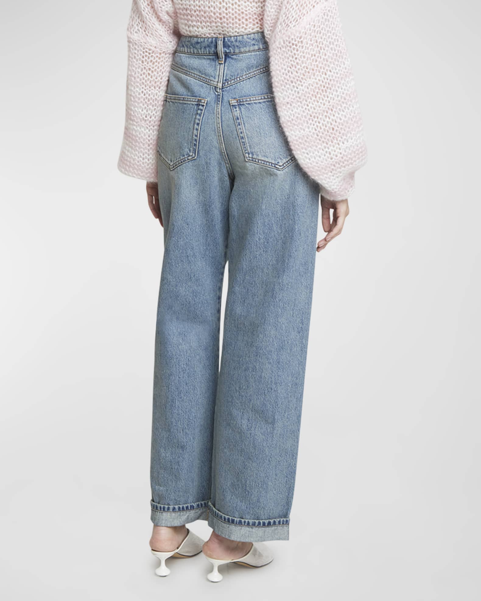 Loewe Deconstructed Criss-Cross Waistband Jeans | Neiman Marcus