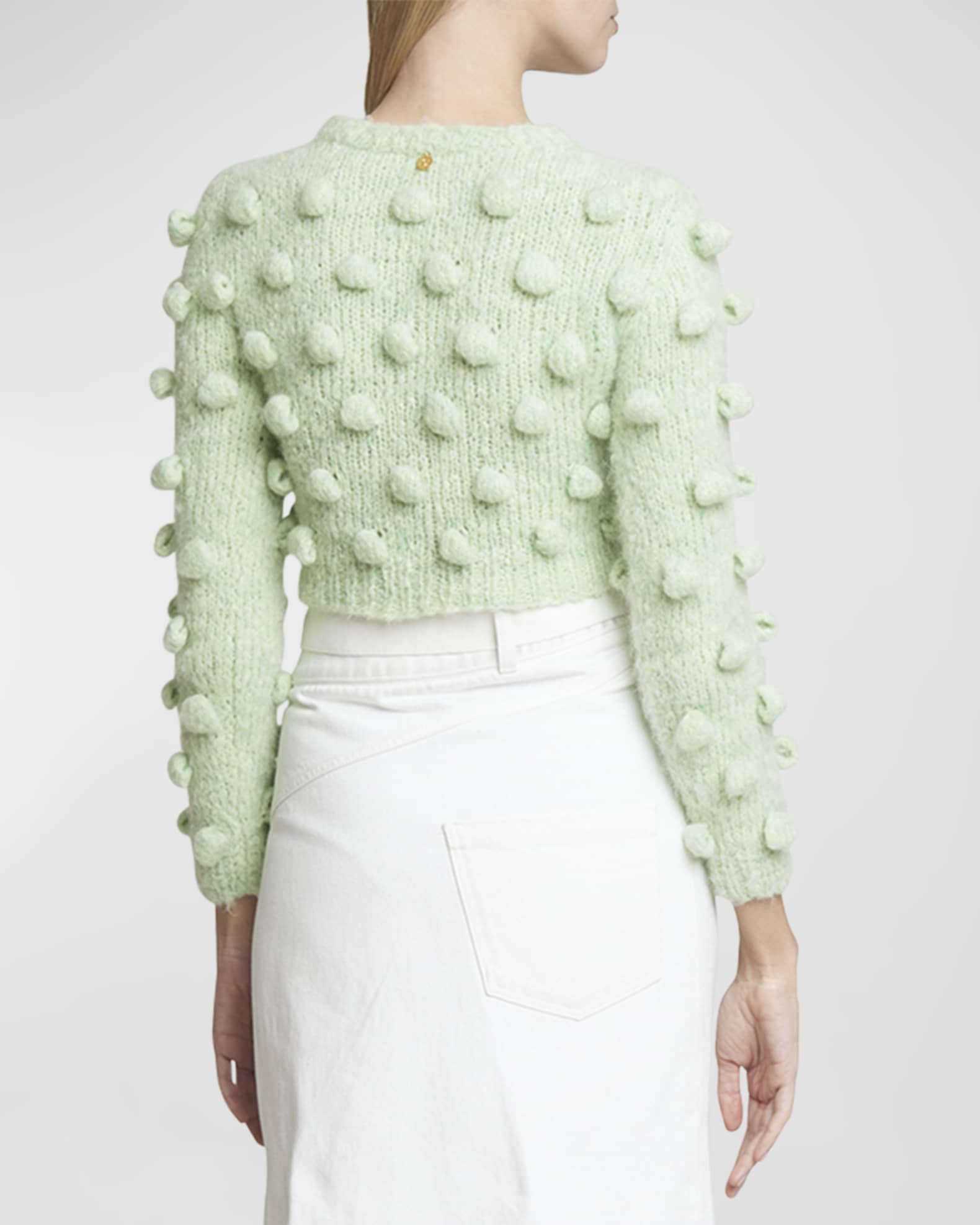 Loewe Cropped Wool Sweater with Dot Details | Neiman Marcus