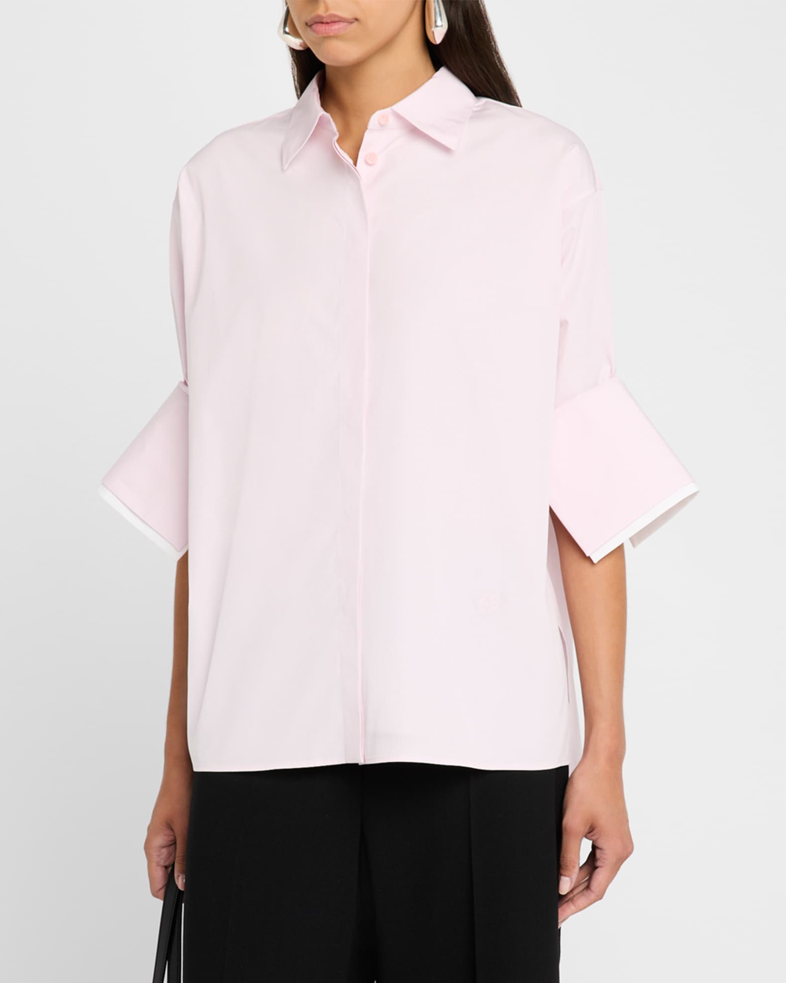 Loewe Button-Front Shirt with Turned Up Sleeves | Neiman Marcus