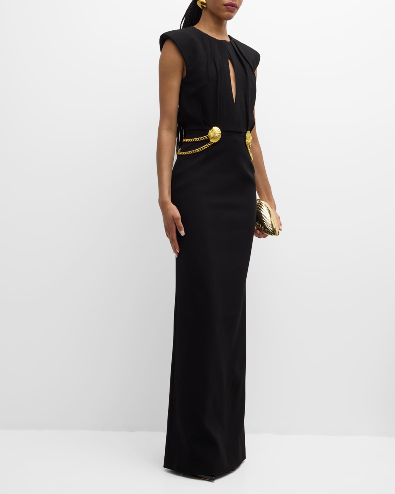 REBECCA VALLANCE Chelsea Embellished Cutout Column Gown | Neiman Marcus