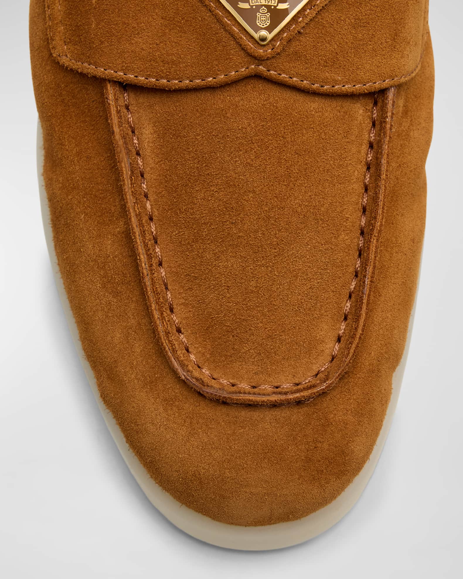 Prada Suede Shearling Mule Loafers | Neiman Marcus