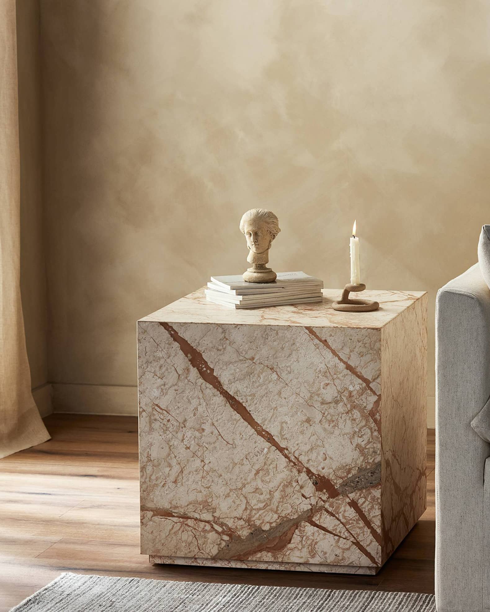 Four Hands Modern Marble Plinth End Table | Neiman Marcus