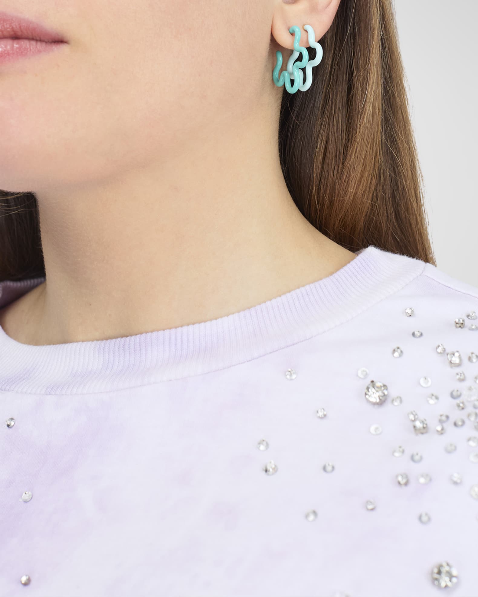 Bea Bongiasca Two-Tone Asymmetrical Flower Earrings with Enamel ...