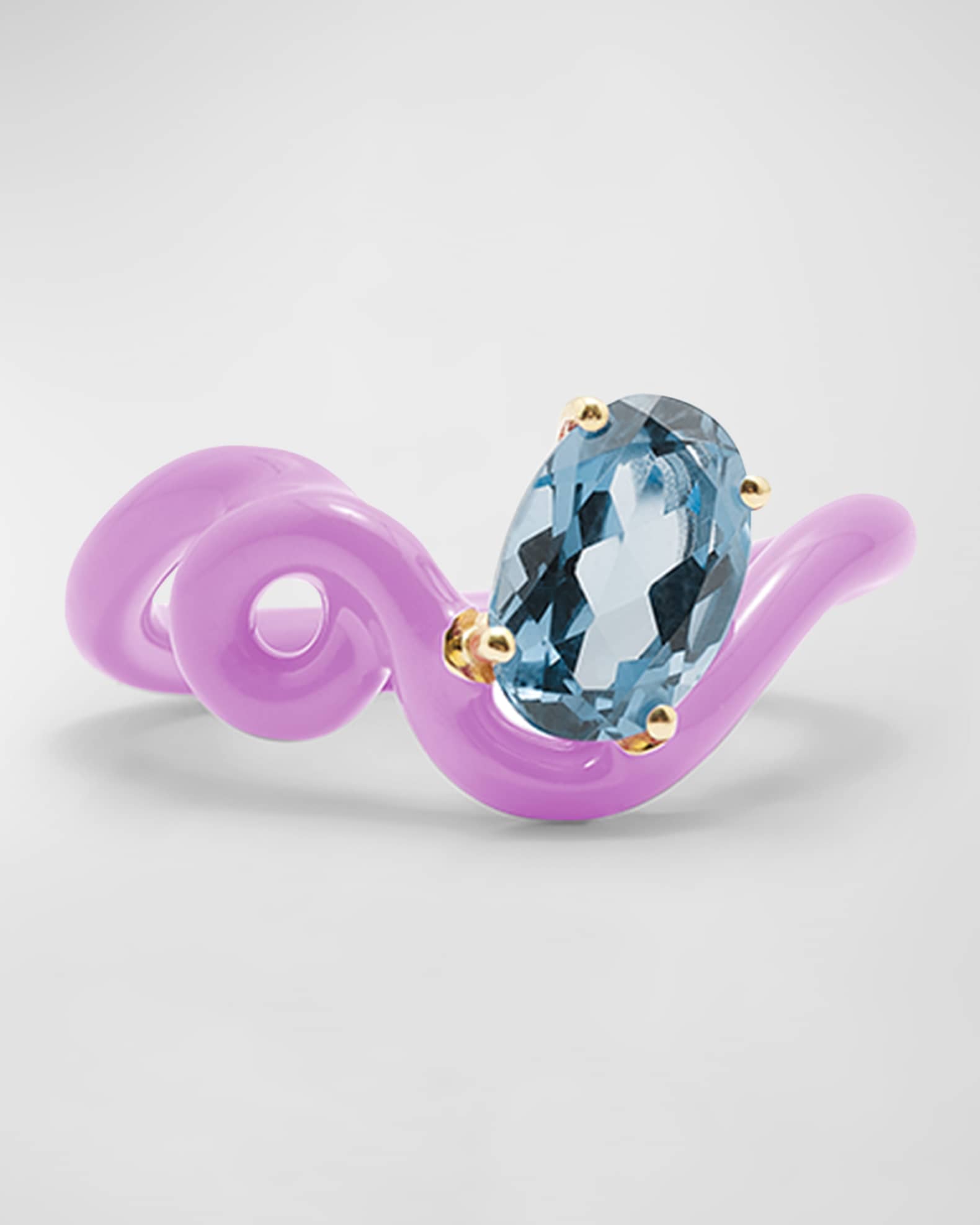 Bea Bongiasca Wisteria Enamel Blue Topaz Vine Statement Ring | Neiman ...