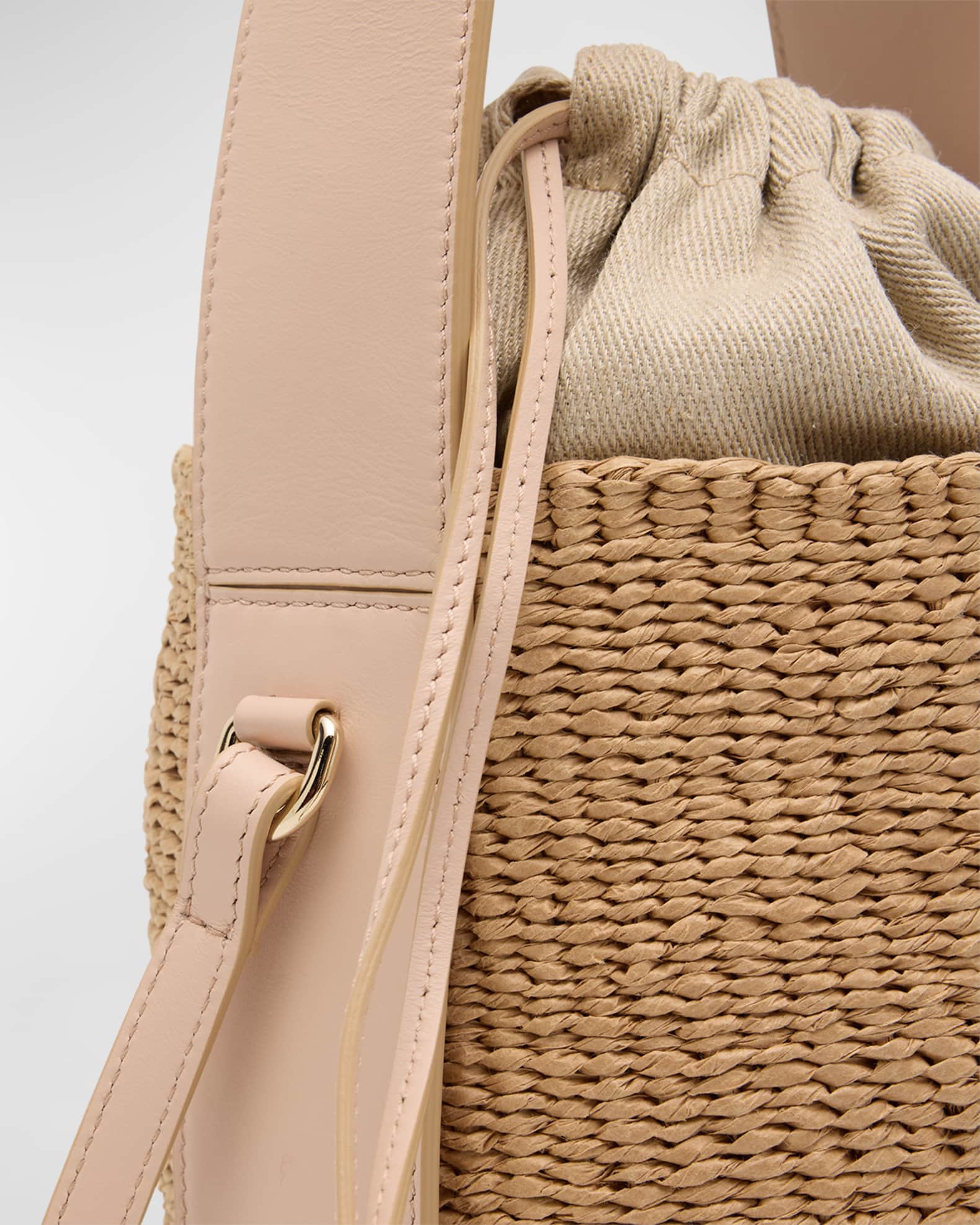 Chloe x Mifuko Woody Small Bucket Bag in Paper and Leather | Neiman Marcus