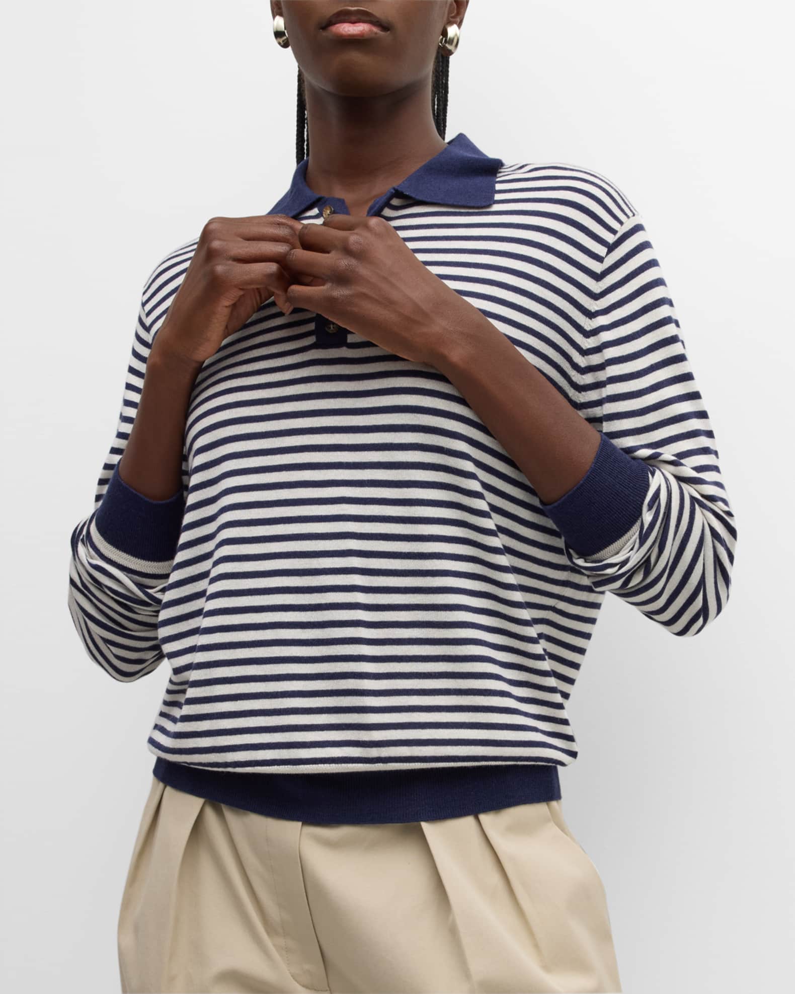 La Ligne Stripe Classic Sweater Polo | Neiman Marcus
