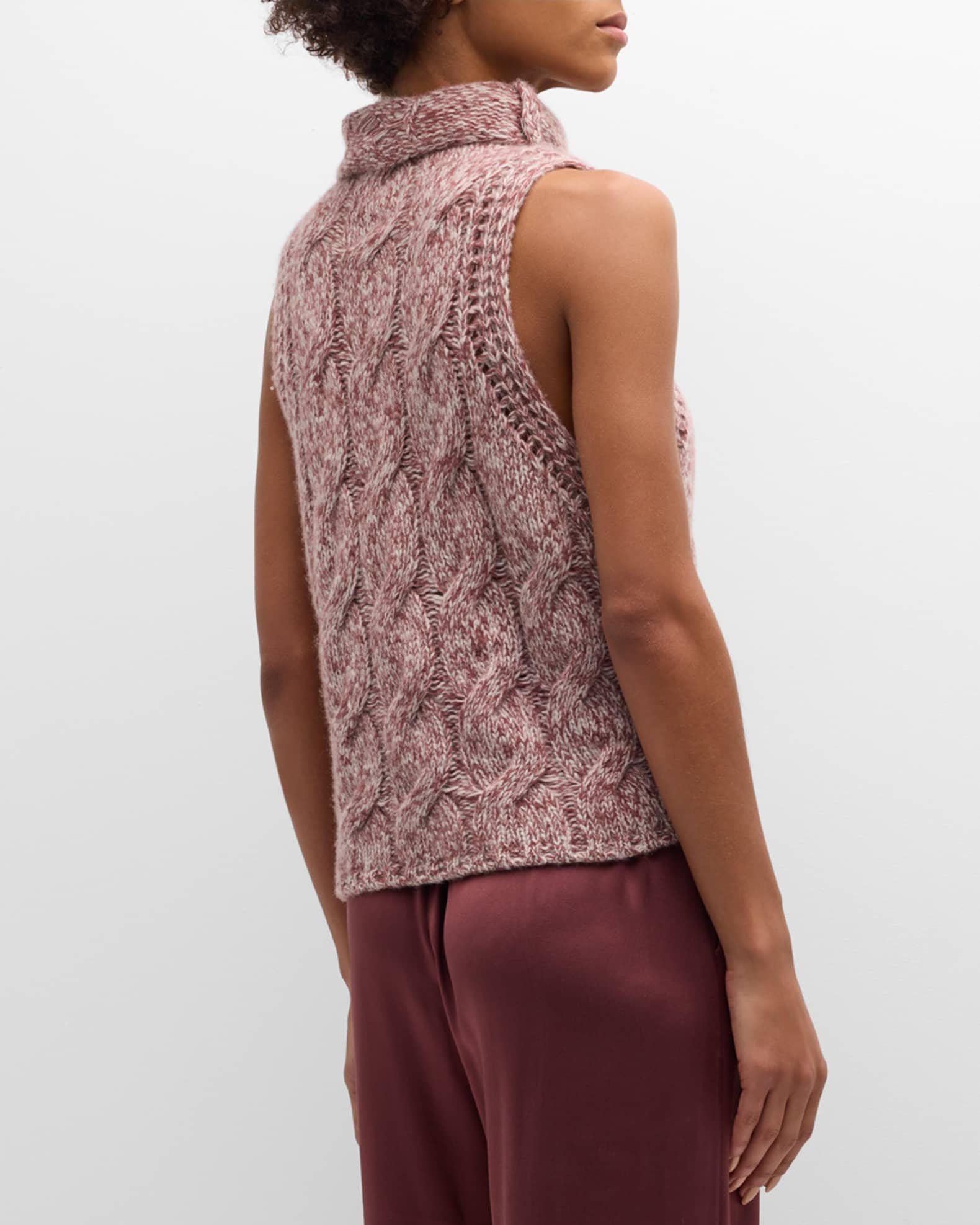 Sablyn Saige Marled Cashmere Sleeveless Turtleneck | Neiman Marcus