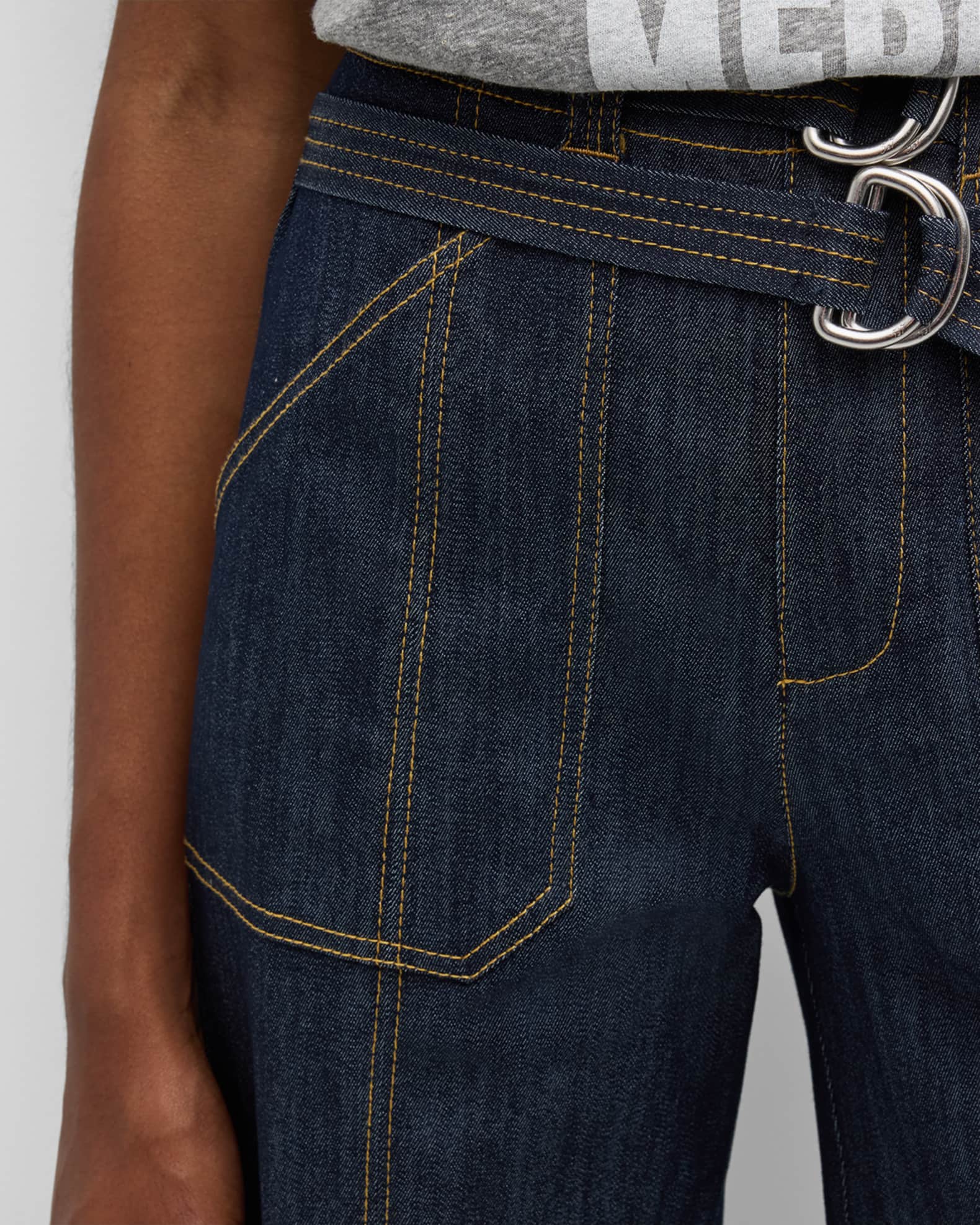 Cinq a Sept Kenji Belted Wide-Leg Jeans | Neiman Marcus