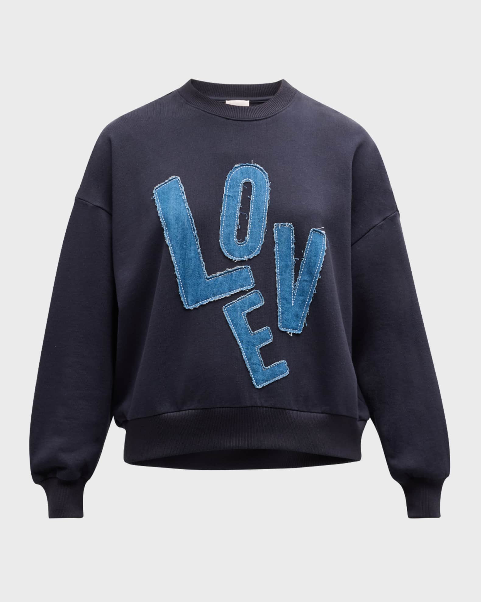 Cinq a Sept Brandy Denim Love Crewneck Pullover | Neiman Marcus