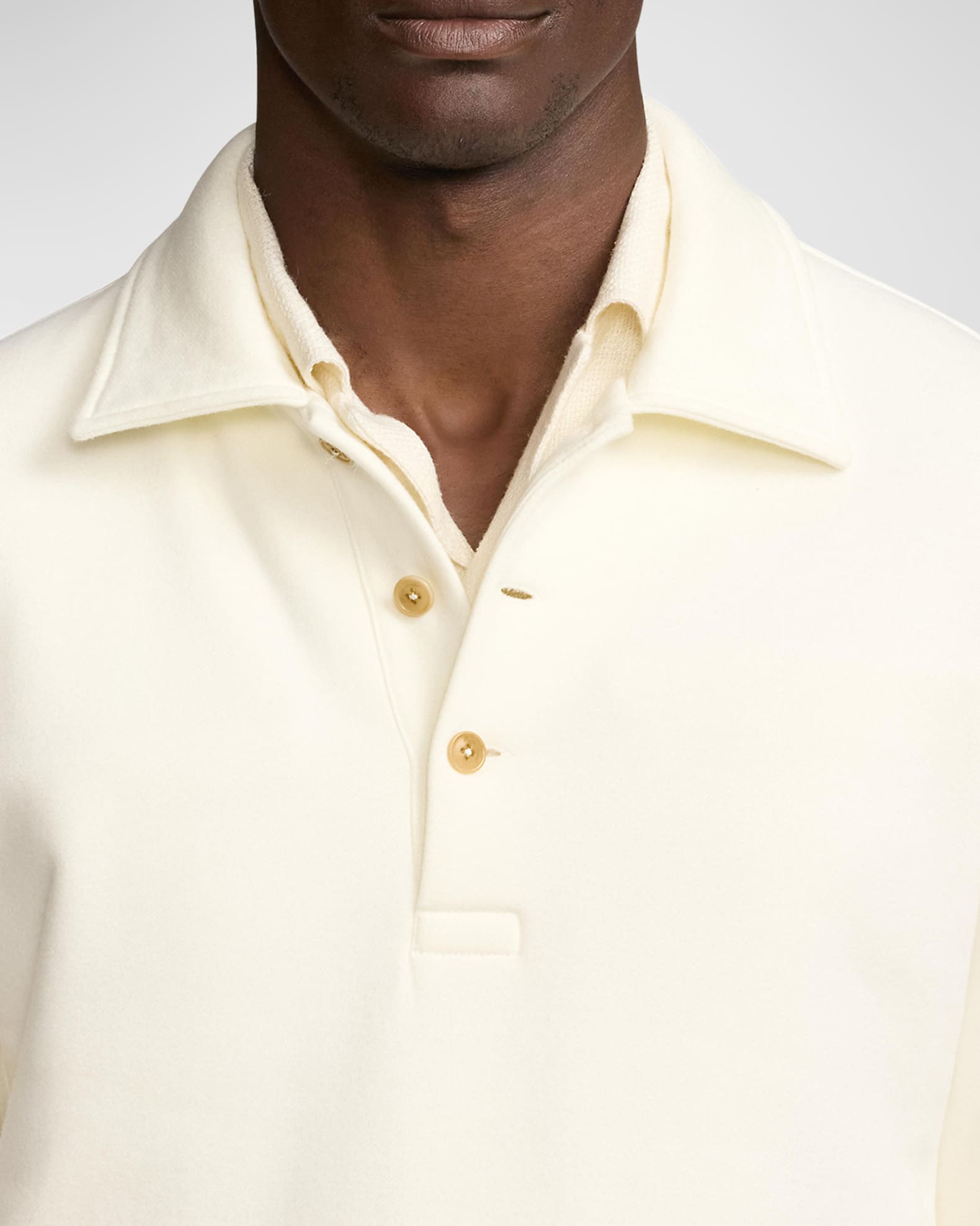 Ralph Lauren Purple Label Men's Fleece Collared Sweatshirt | Neiman Marcus