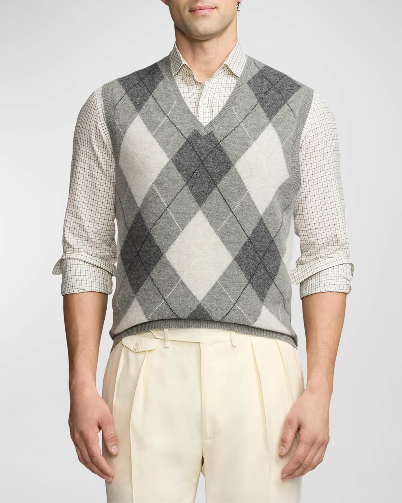 Ralph Lauren Purple Label Men's Argyle Cashmere Sweater Vest | Neiman ...