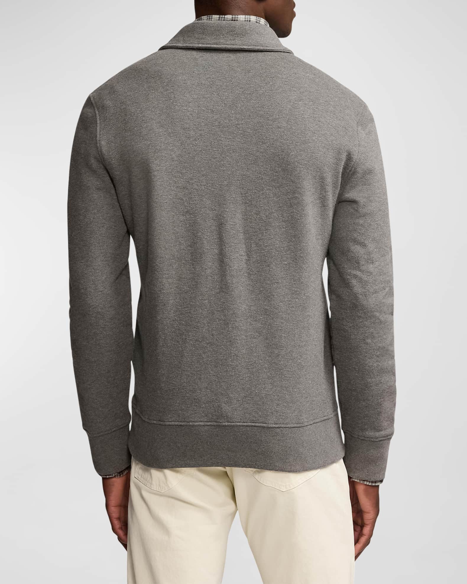 Ralph Lauren Purple Label Men's Fleece Collared Sweatshirt | Neiman Marcus