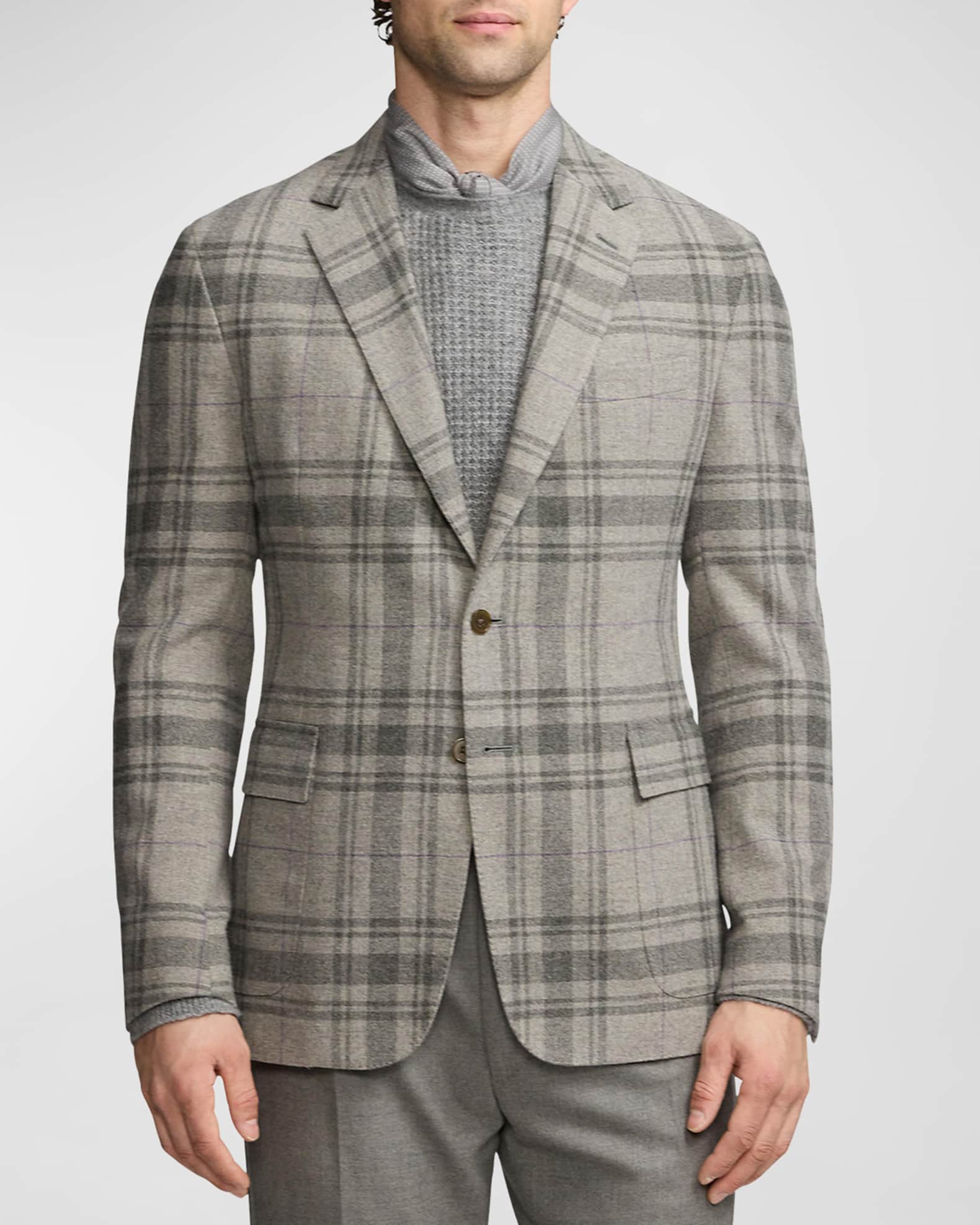 Ralph Lauren Purple Label Men's Hadley Hand-Tailored Plaid Wool Jacket ...