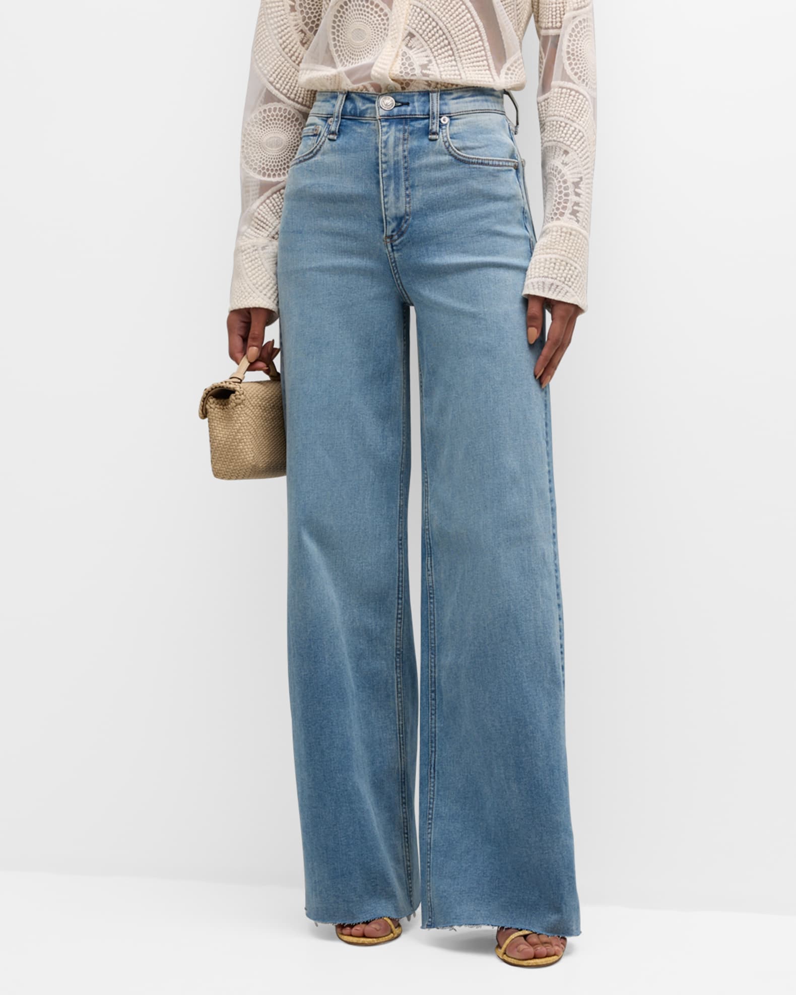 Rag & Bone Flexi Sofie High-Rise Wide Jeans | Neiman Marcus