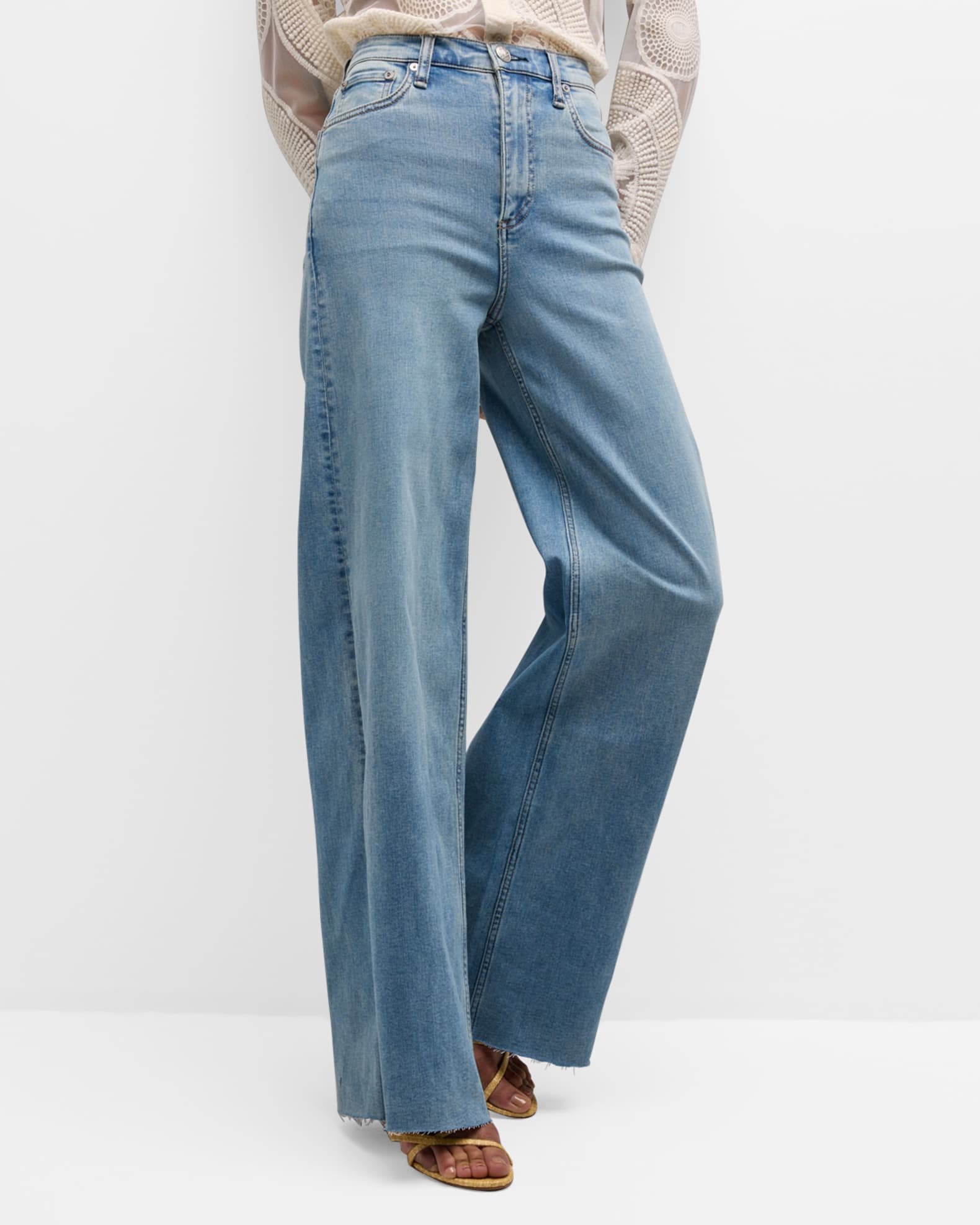 Rag & Bone Flexi Sofie High-Rise Wide Jeans | Neiman Marcus