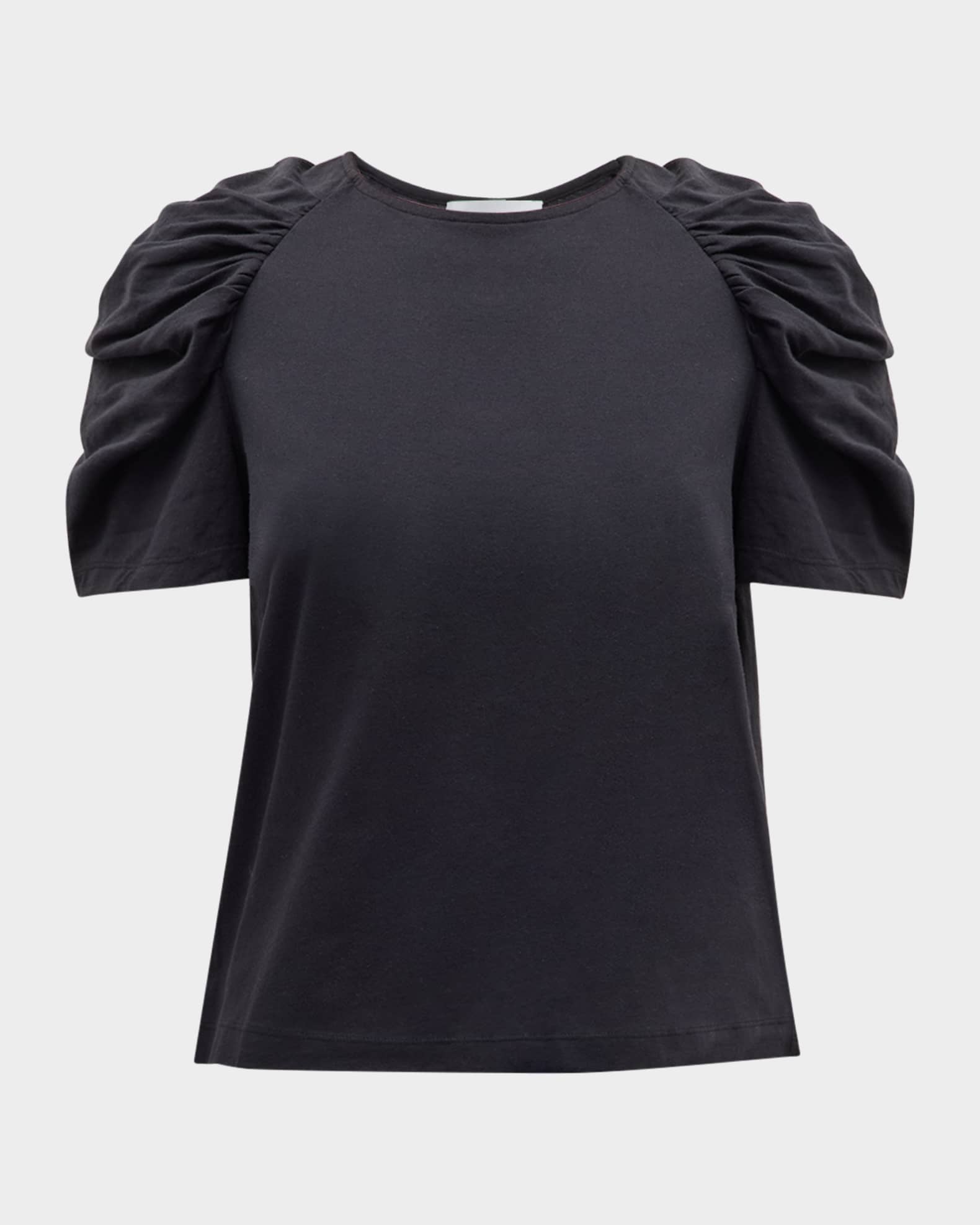 Merlette Ember Ruched-Sleeve Jersey Top | Neiman Marcus