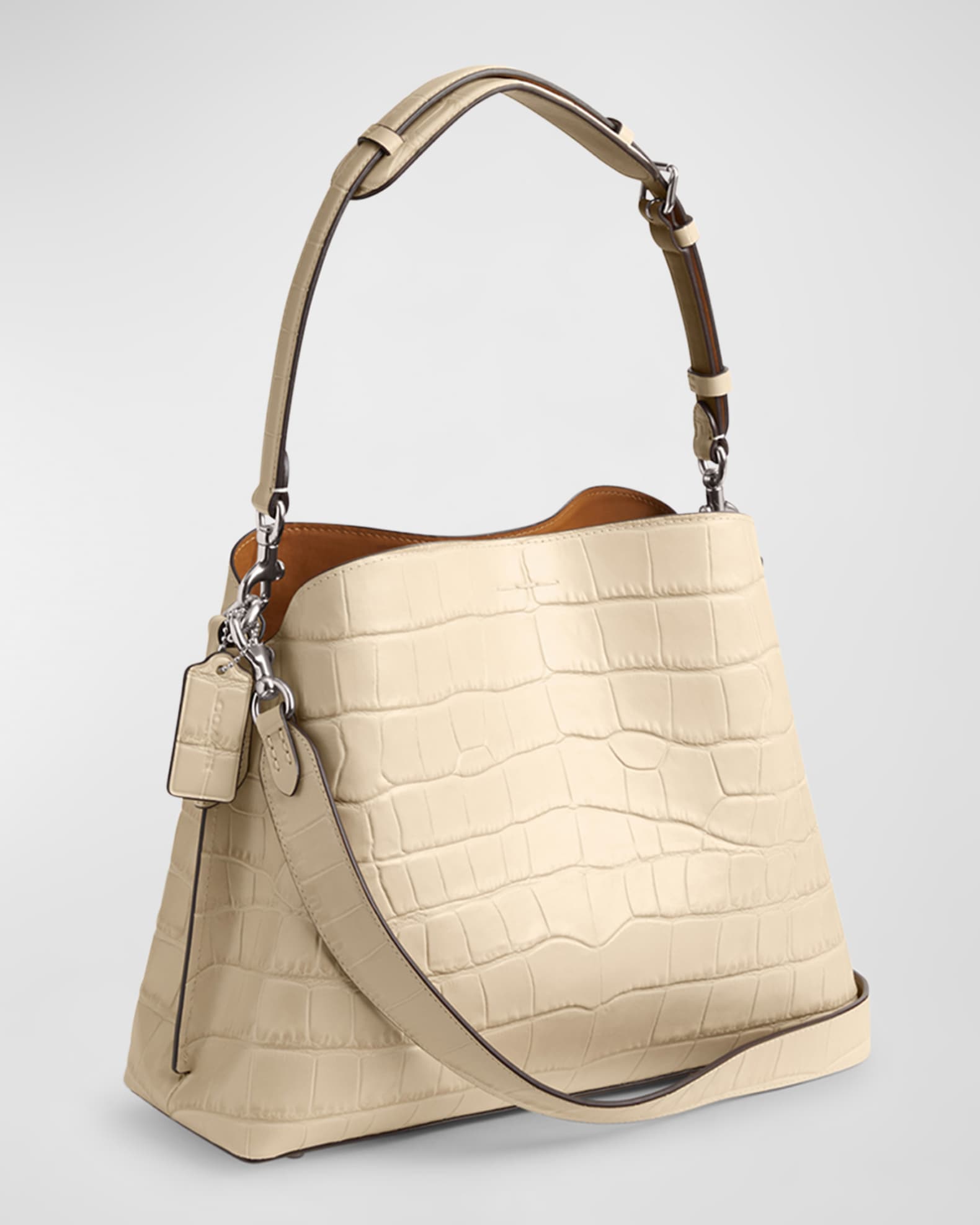 Coach Willow Croc-Embossed Leather Shoulder Bag | Neiman Marcus