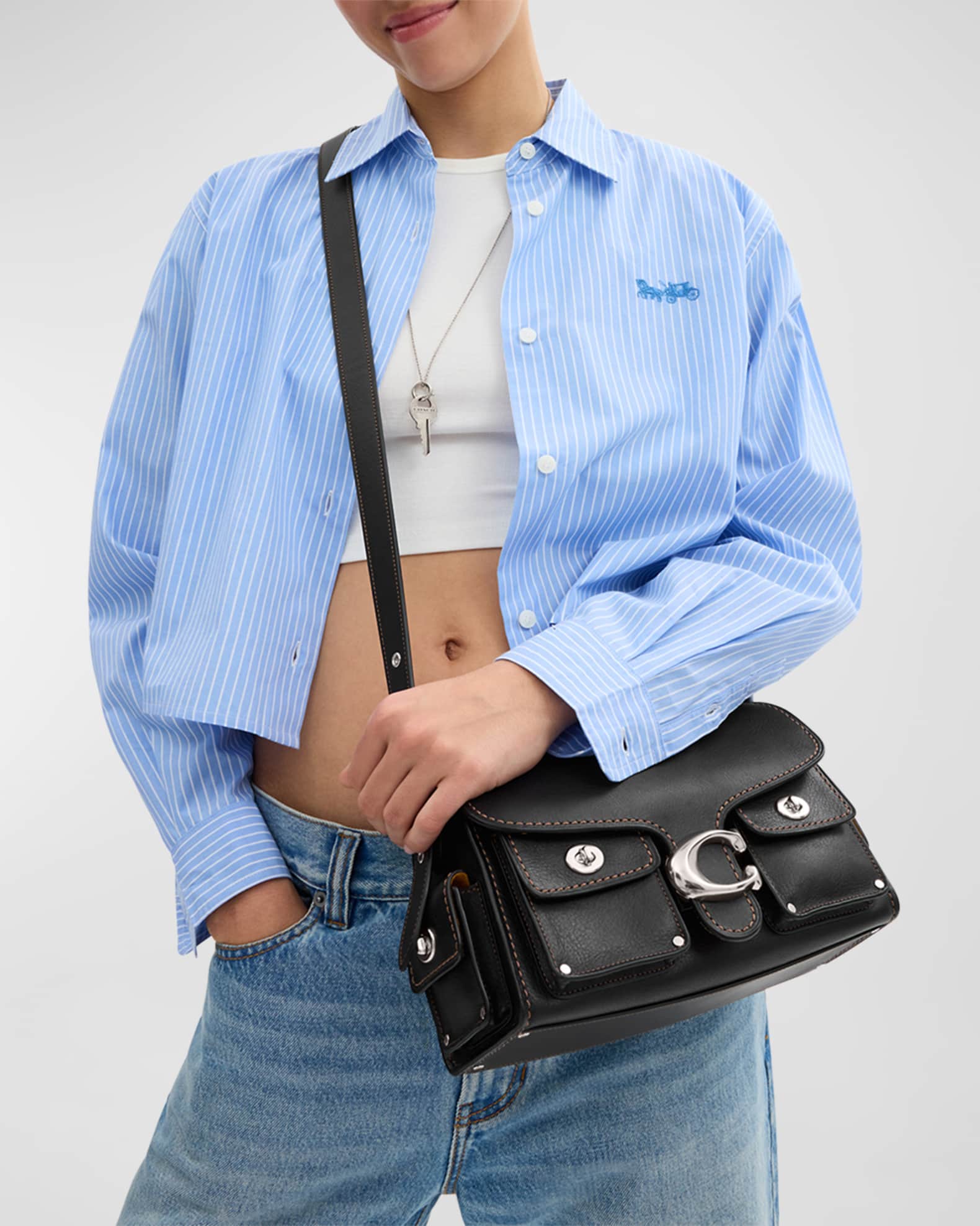Coach Tabby Cargo Buckle Leather Shoulder Bag | Neiman Marcus